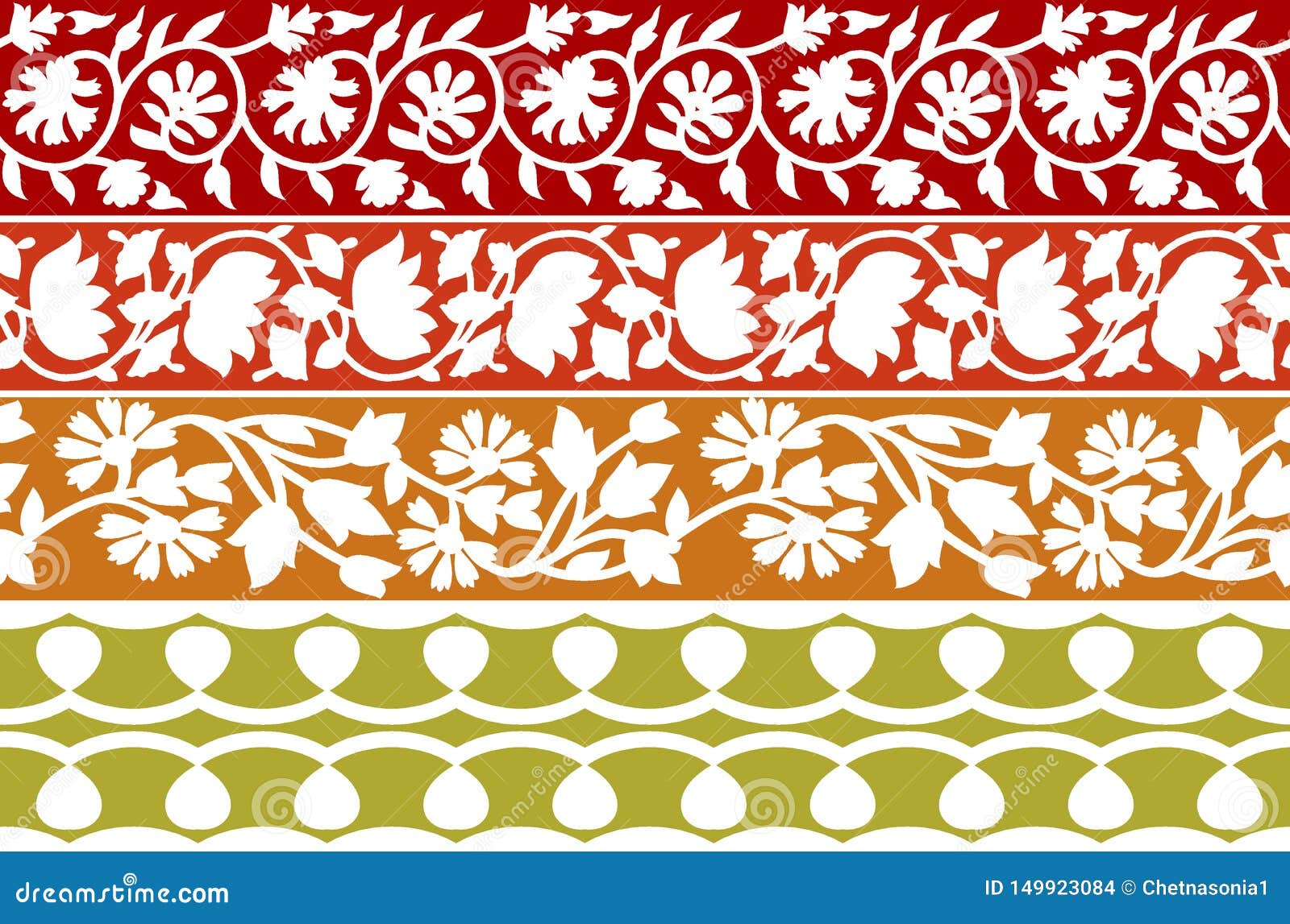 Colorful damask border stock illustration. Illustration of classic ...