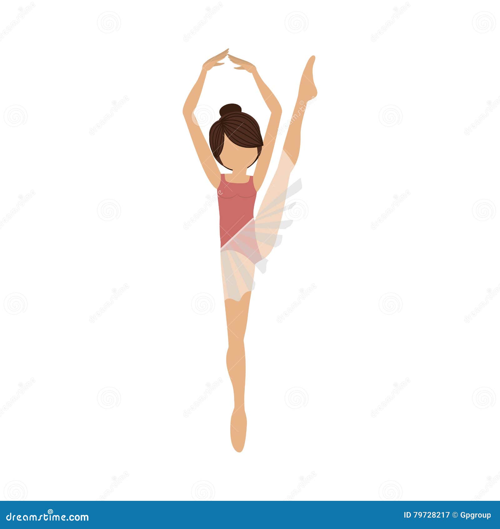 Colorful Dancer Fifth Position with Leg Up Stock Vector - Illustration ...