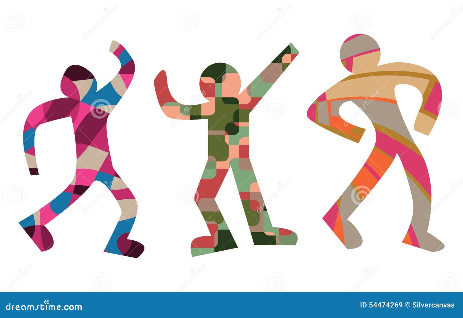 Colorful Dancing Figures in Human Shapes Stock Illustration ...