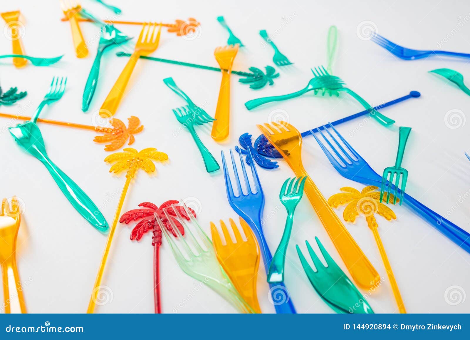 Colorful Dangerous Plastic Utensils Killing Animals in the Oceans Stock ...