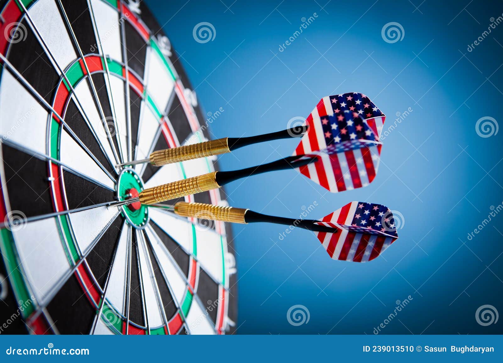 Colorful Darts on Dart Board Stock Photo - Image of accuracy, circle ...