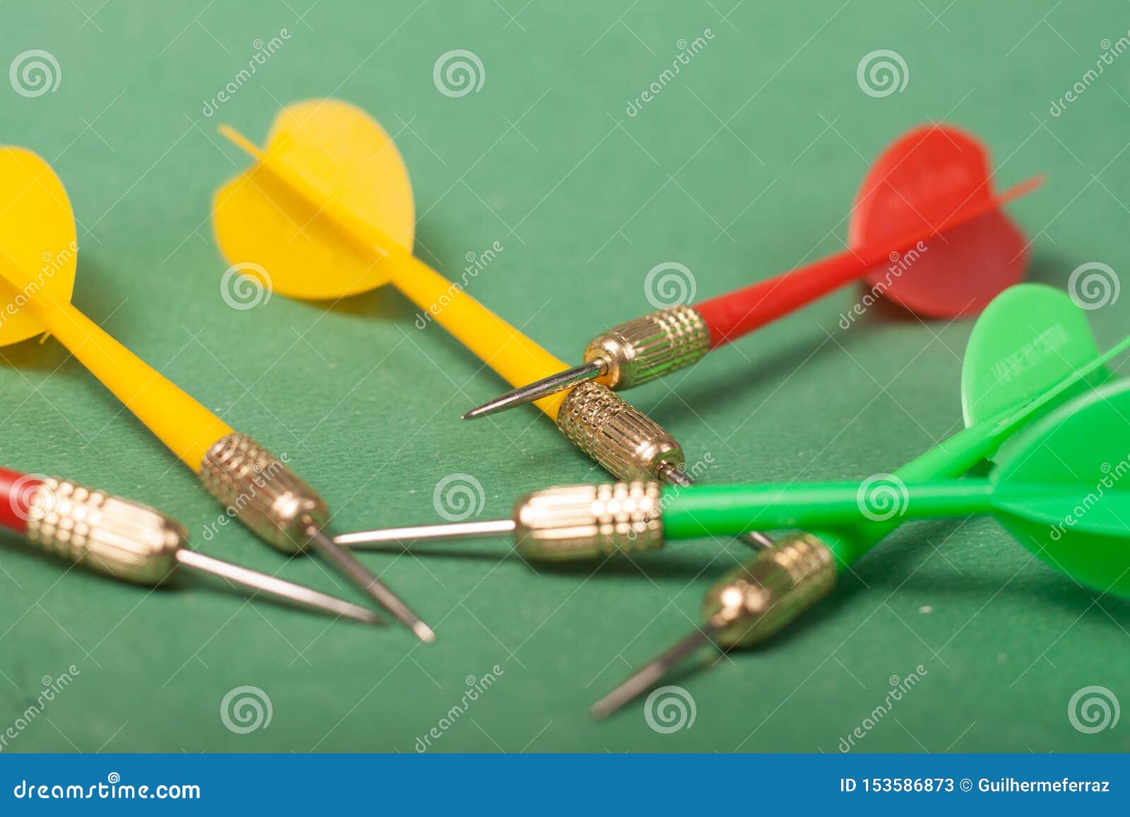 Colorful Darts on a Green Background Stock Image - Image of object ...