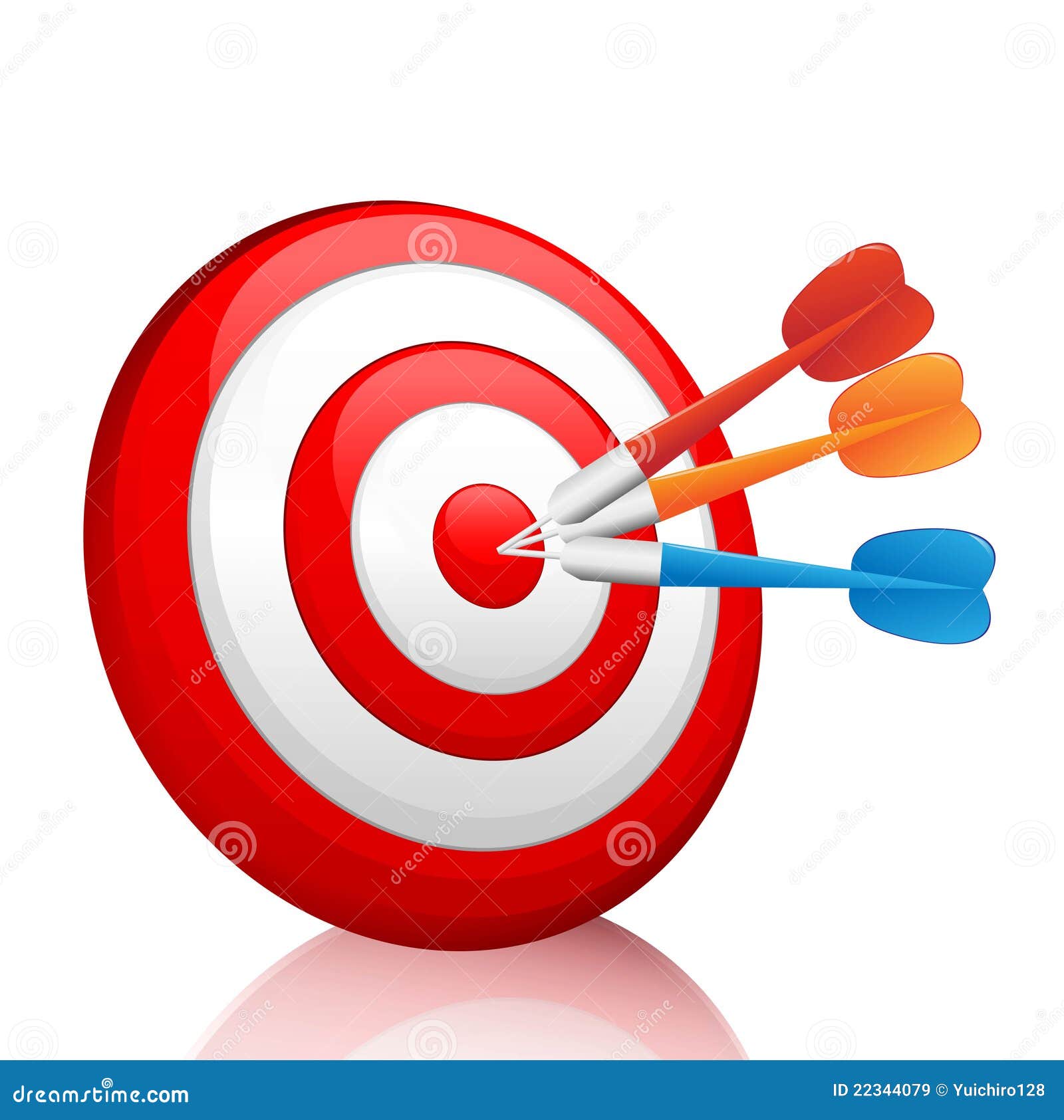 Colorful Darts Hitting a Target Stock Illustration - Illustration of ...
