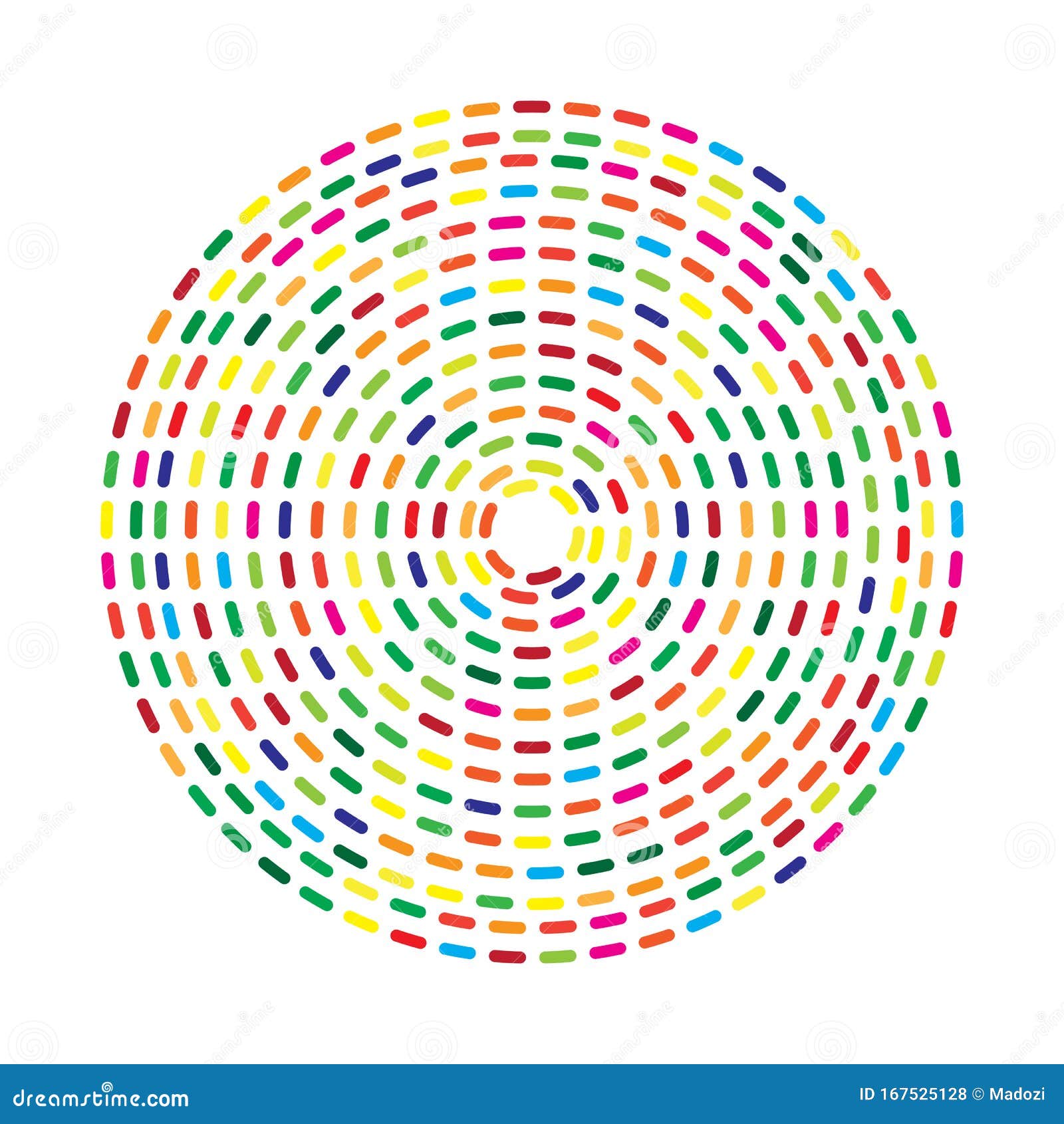 Colorful Dashed Random Circles Abstract Background Stock Vector ...
