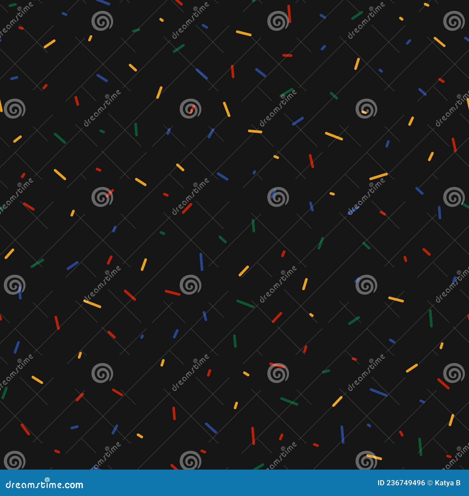 Colorful Dashes on a Black Background. Vector Abstract Seamless Pattern ...
