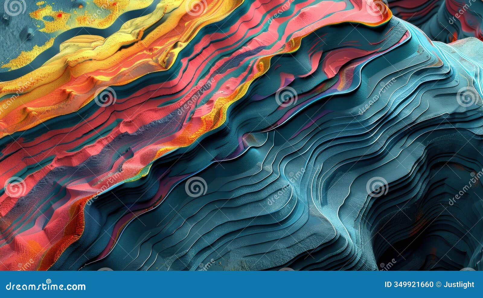 Colorful Data Flowing Like a Mountain Range Stock Photo - Image of ...