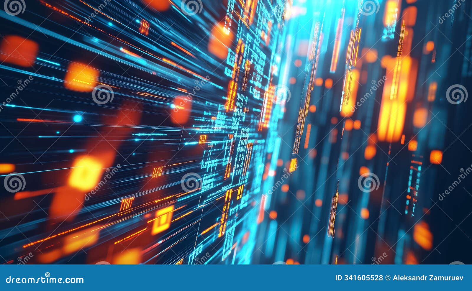 Colorful Data Streams Converging and Diverging in a High-speed Digital ...