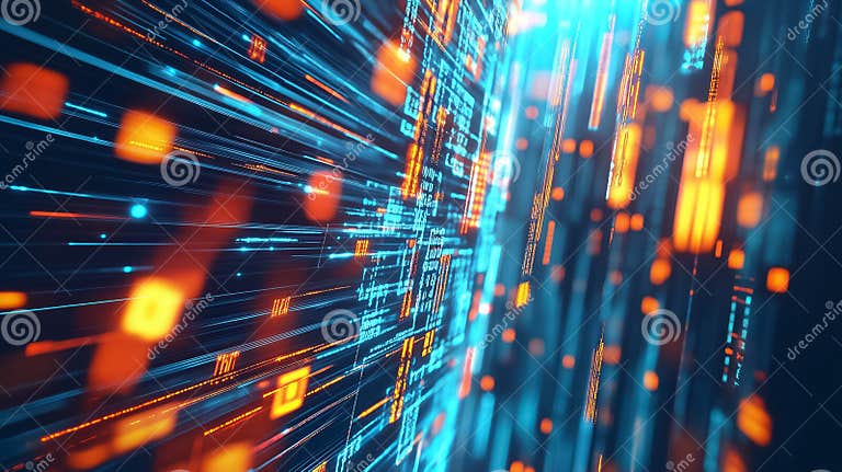 Colorful Data Streams Converging and Diverging in a High-speed Digital ...