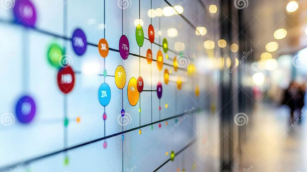 Colorful Data Visualization on a Wall Stock Illustration - Illustration of diagram, urban: 334089061