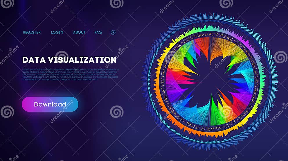 Colorful Data Wheel Infographic on Dark Background. Data Visualization ...