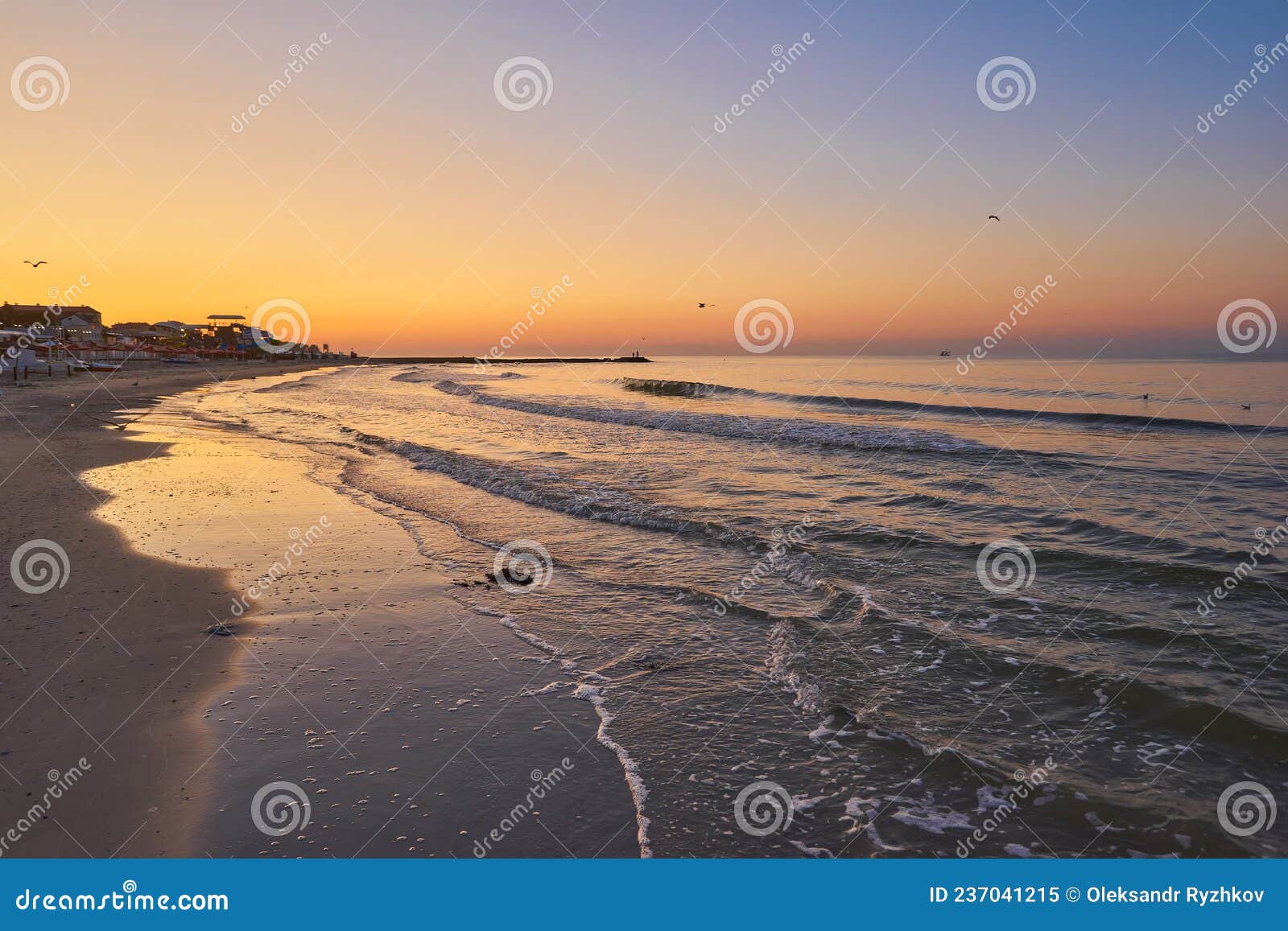 Colorful dawn over the sea stock image. Image of beautiful - 237041215