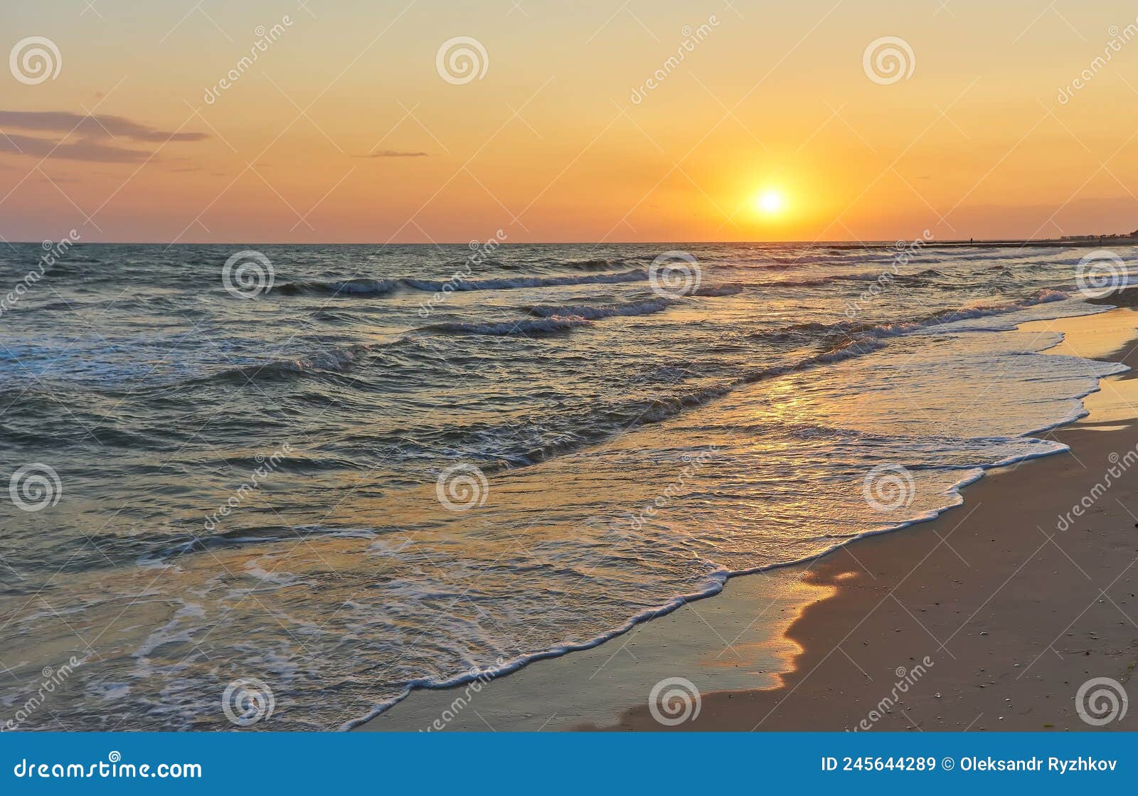 Colorful dawn over the sea stock image. Image of night - 245644289