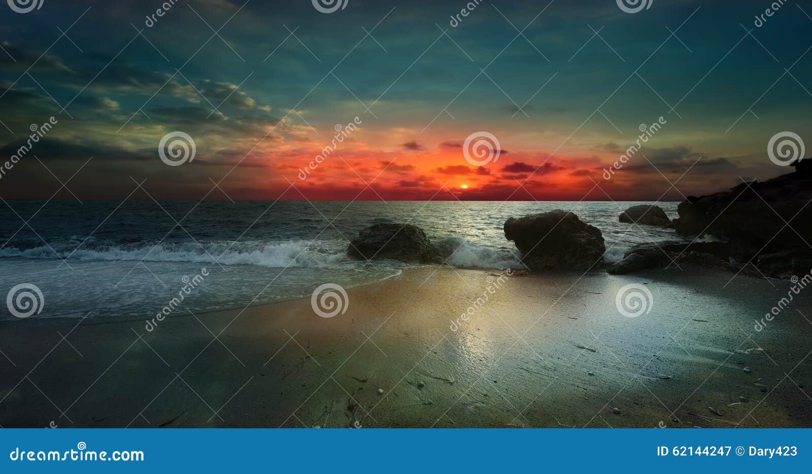 Colorful Dawn Over the Sea. Stock Image - Image of reflection, dawn ...