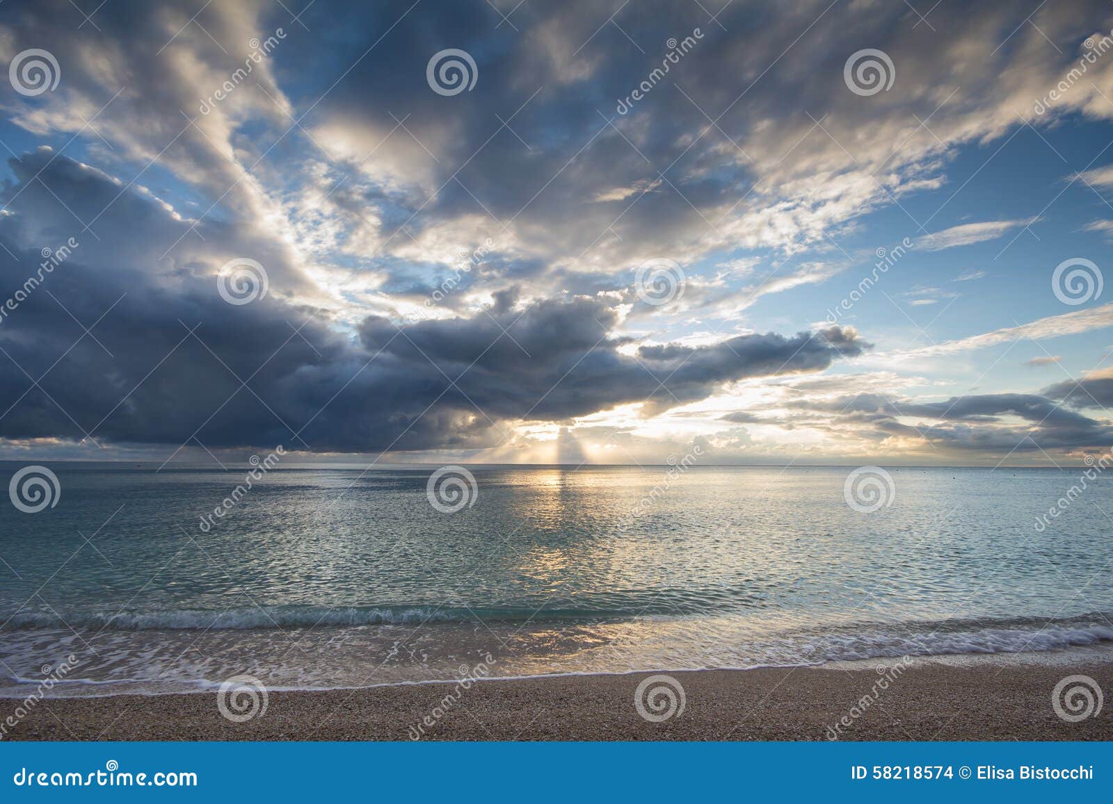 Colorful Dawn Over the Sea. Nature Composition Stock Photo - Image of ...