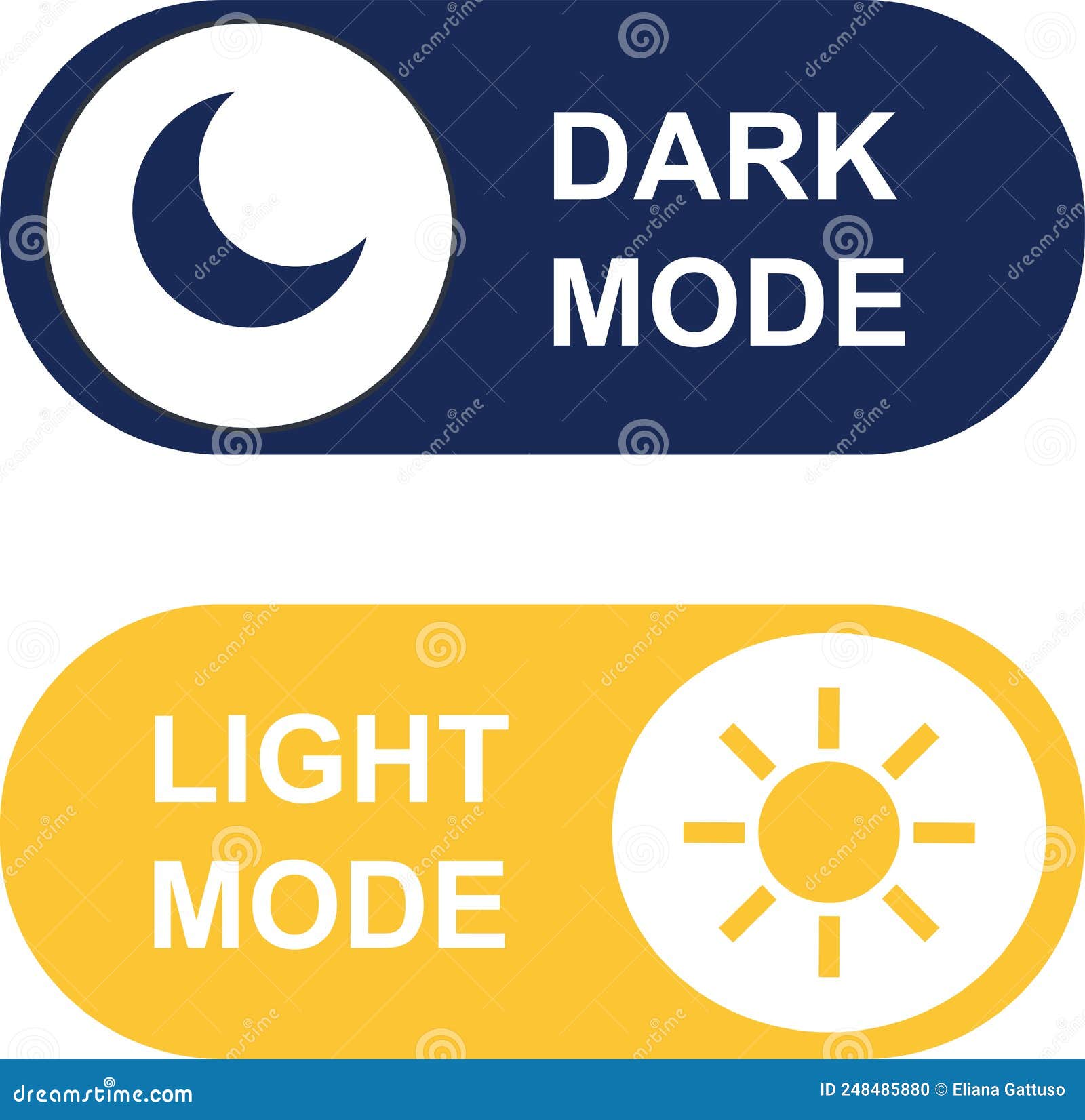 Colorful Day Light Mode and Dark Mode. Slider Icon Vector Stock Vector ...