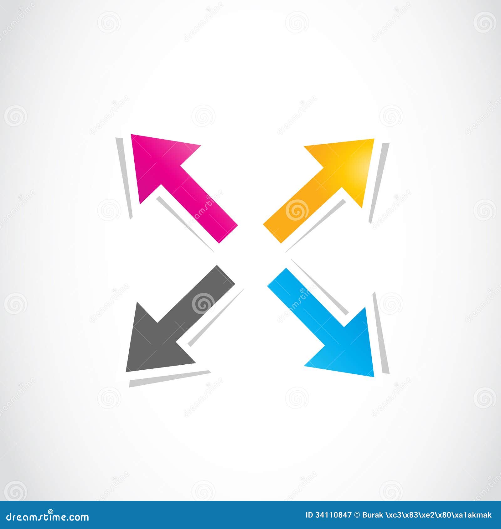 Colorful Deciding Arrows, Way Choice Stock Vector - Illustration of ...