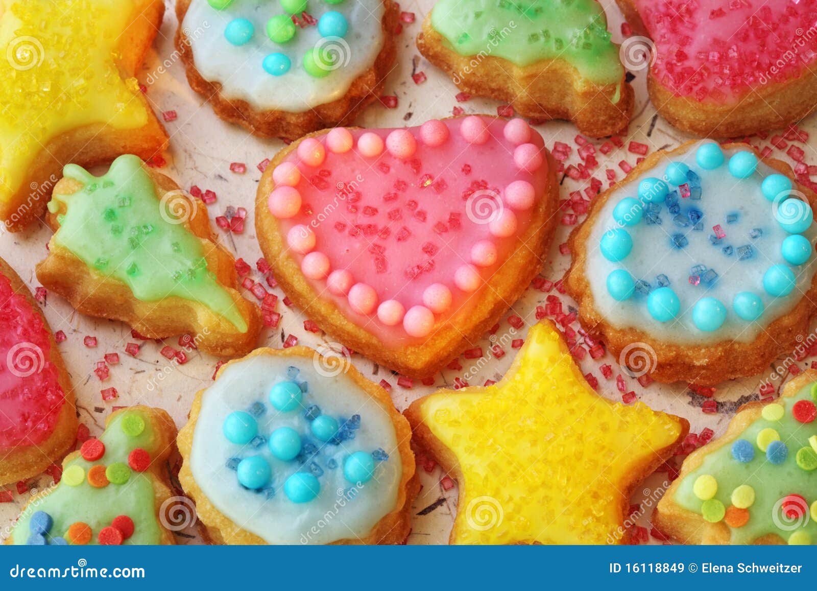 Colorful decorated cookies stock image. Image of bread - 16118849