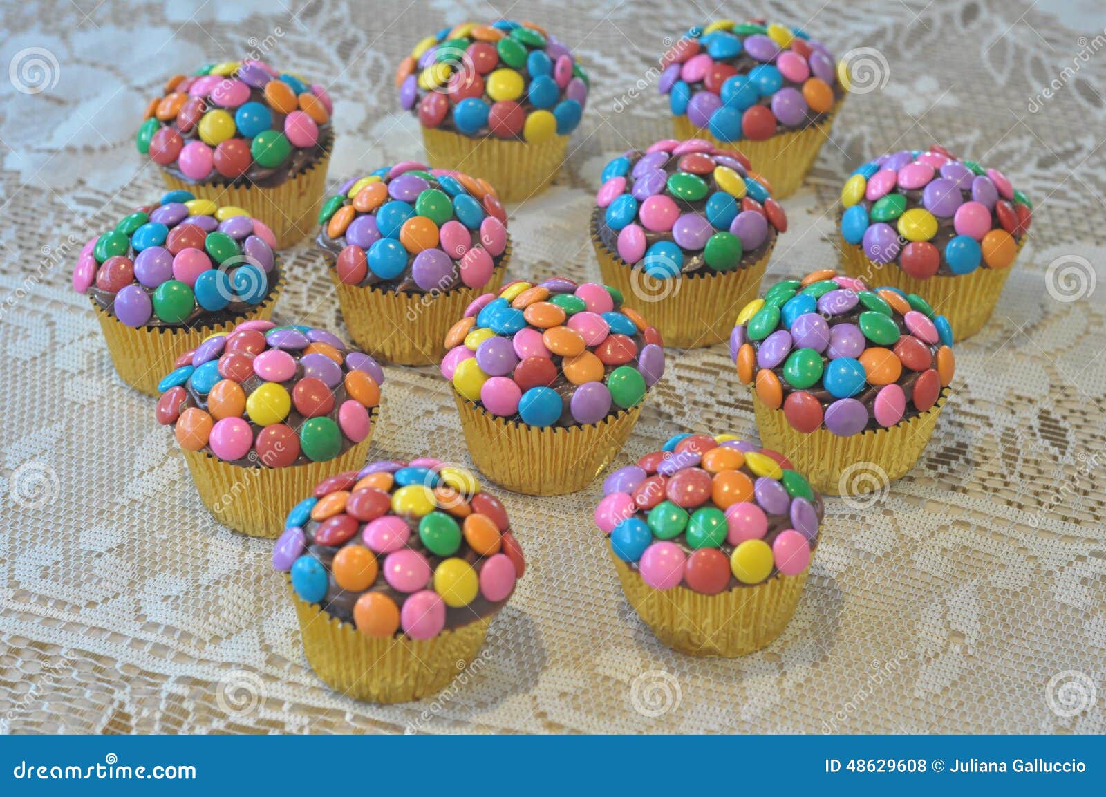 Colorful Decorated Cupcakes Stock Photo - Image of buns, decorated ...