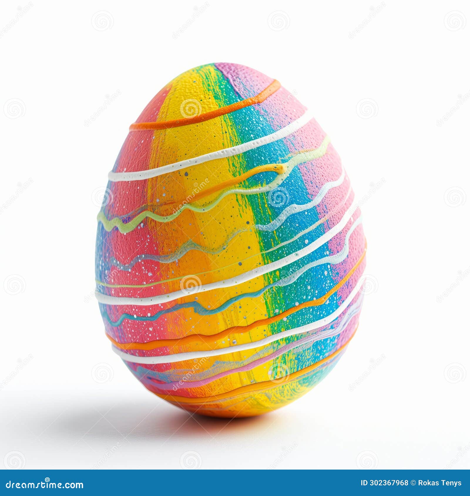 Colorful Decorated Easter Egg on White Background Stock Photo - Image ...