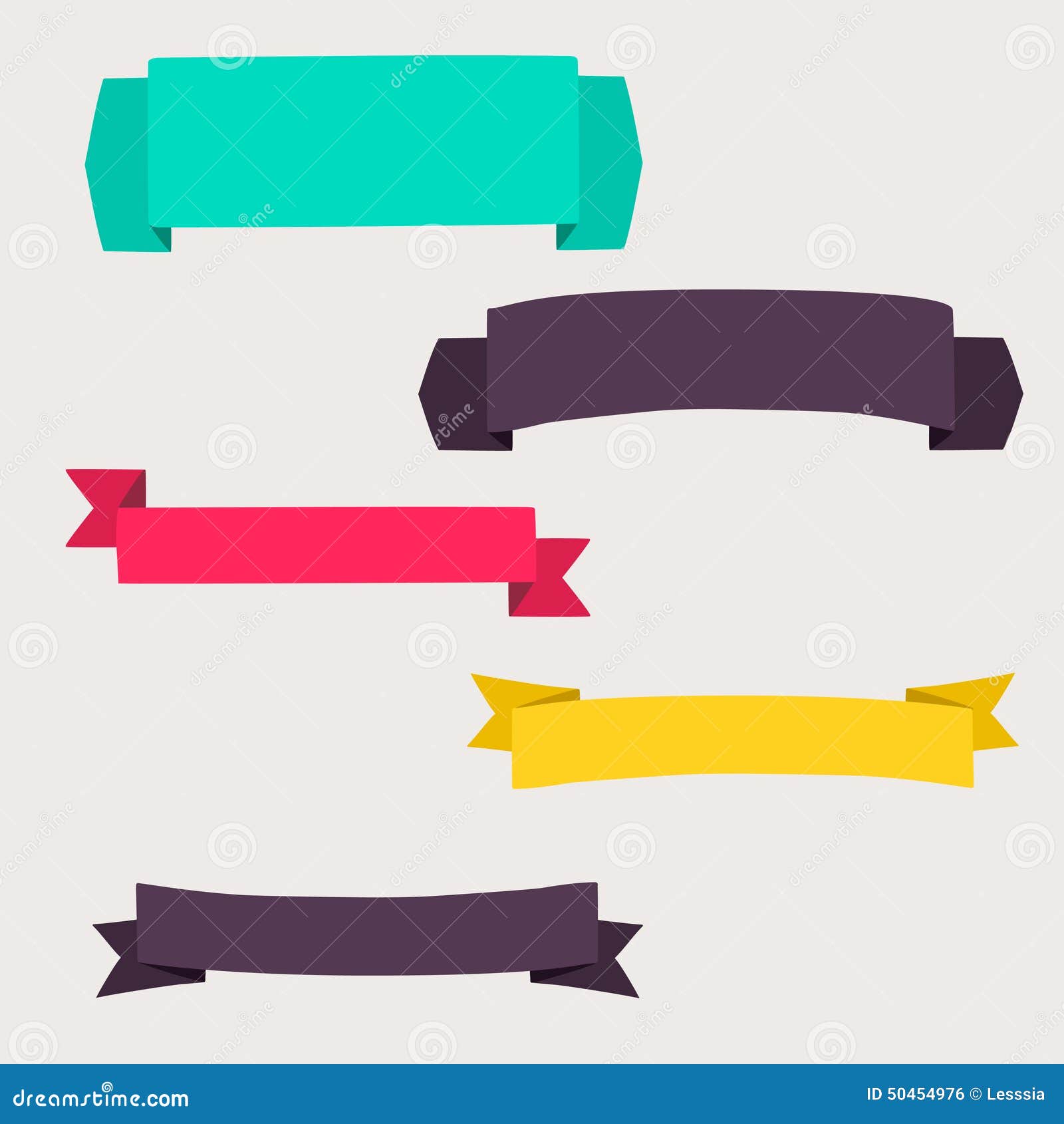 Colorful and Decorated Paper Banners Stock Vector - Illustration of ...