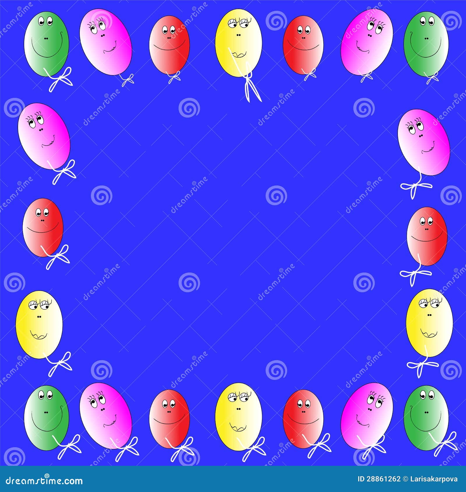 Colorful Decoration Frame of Balloons Stock Vector - Illustration of ...