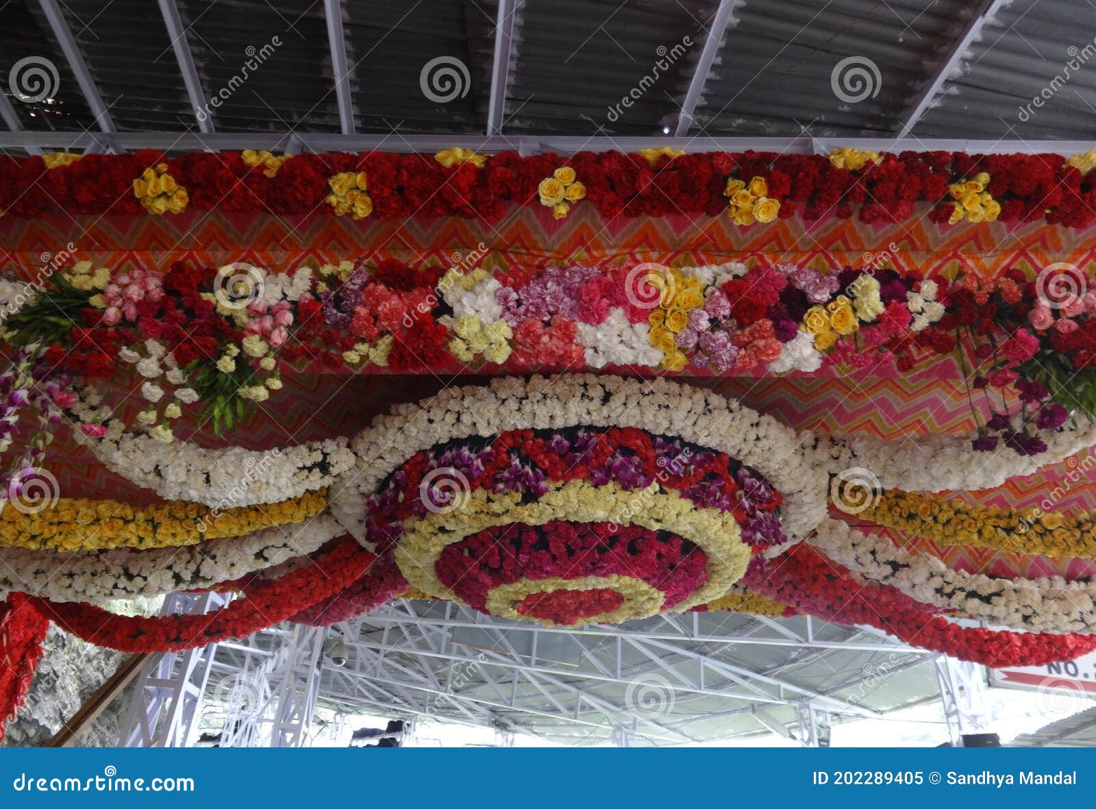 Colorful Decorations Inside a Shrine Stock Image - Image of floral ...