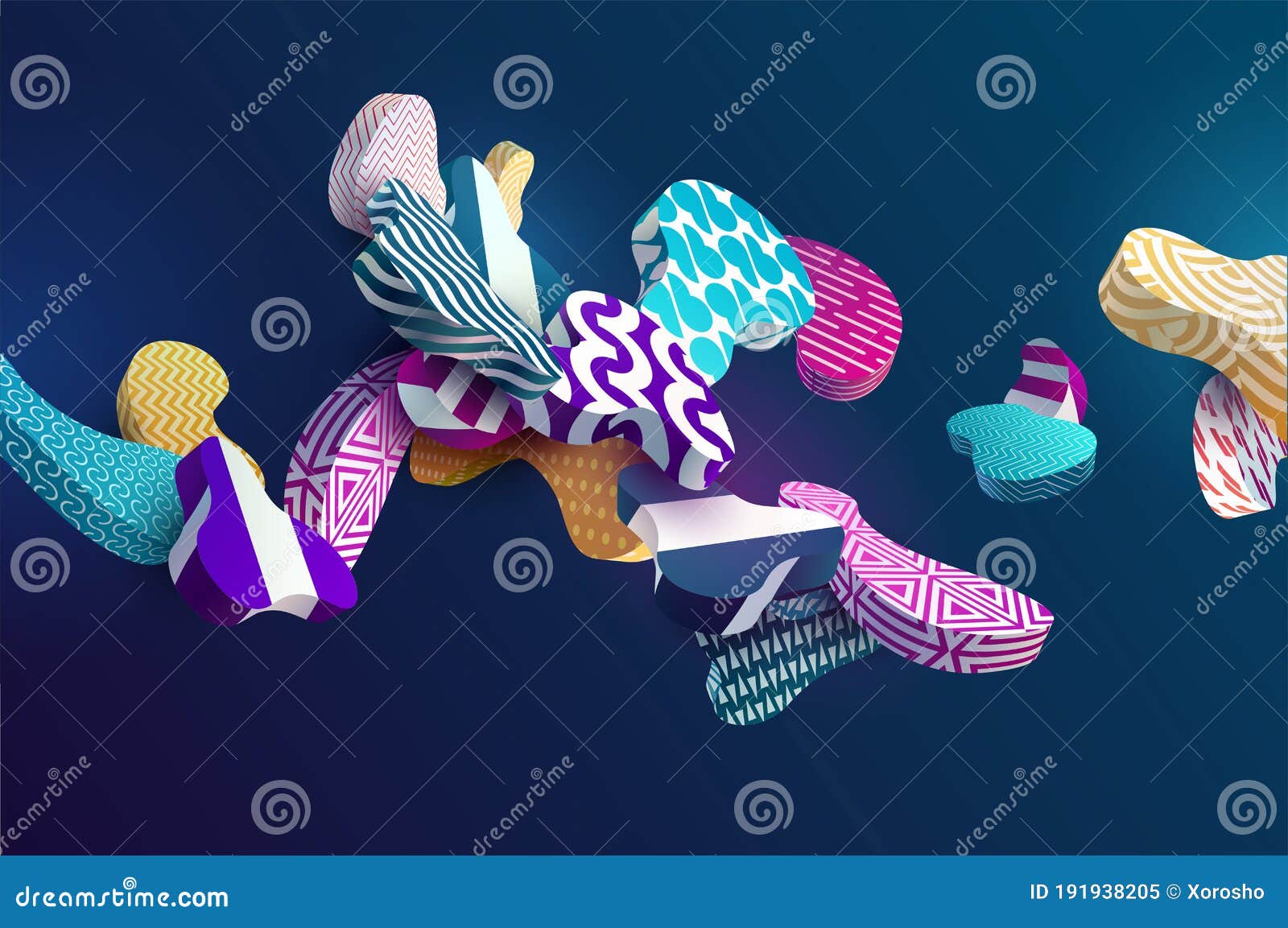 Colorful Decorative 3D Bubbles on Dark Background Stock Vector ...