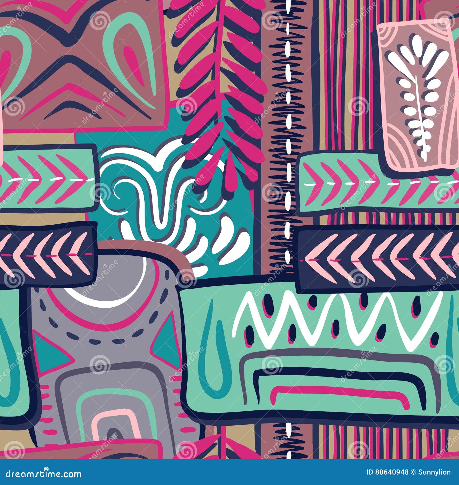 Colorful Decorative Pattern. Ethnic Background Stock Illustration ...
