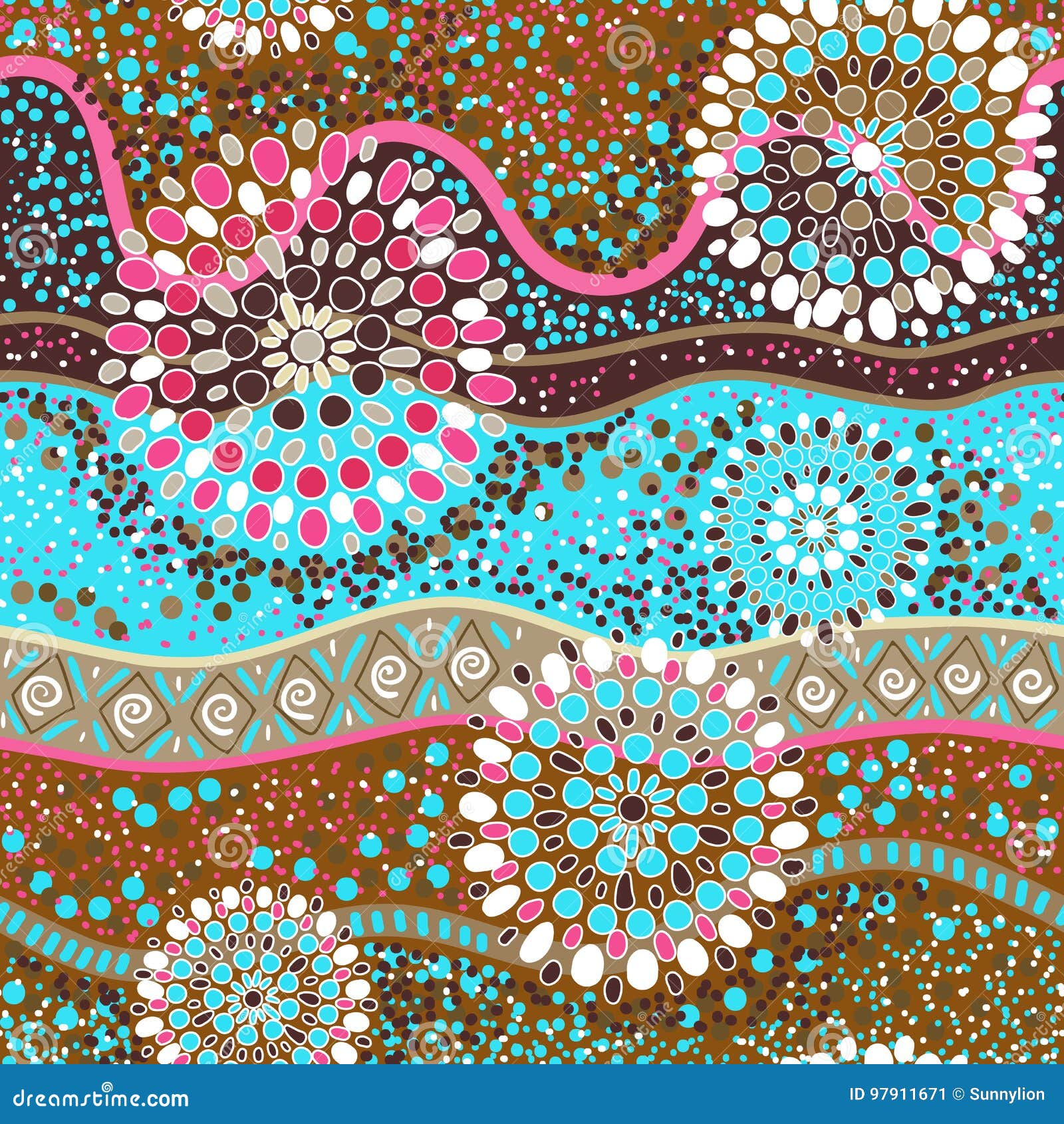 Colorful Decorative Pattern. Ethnic Background. Australian Abstract ...