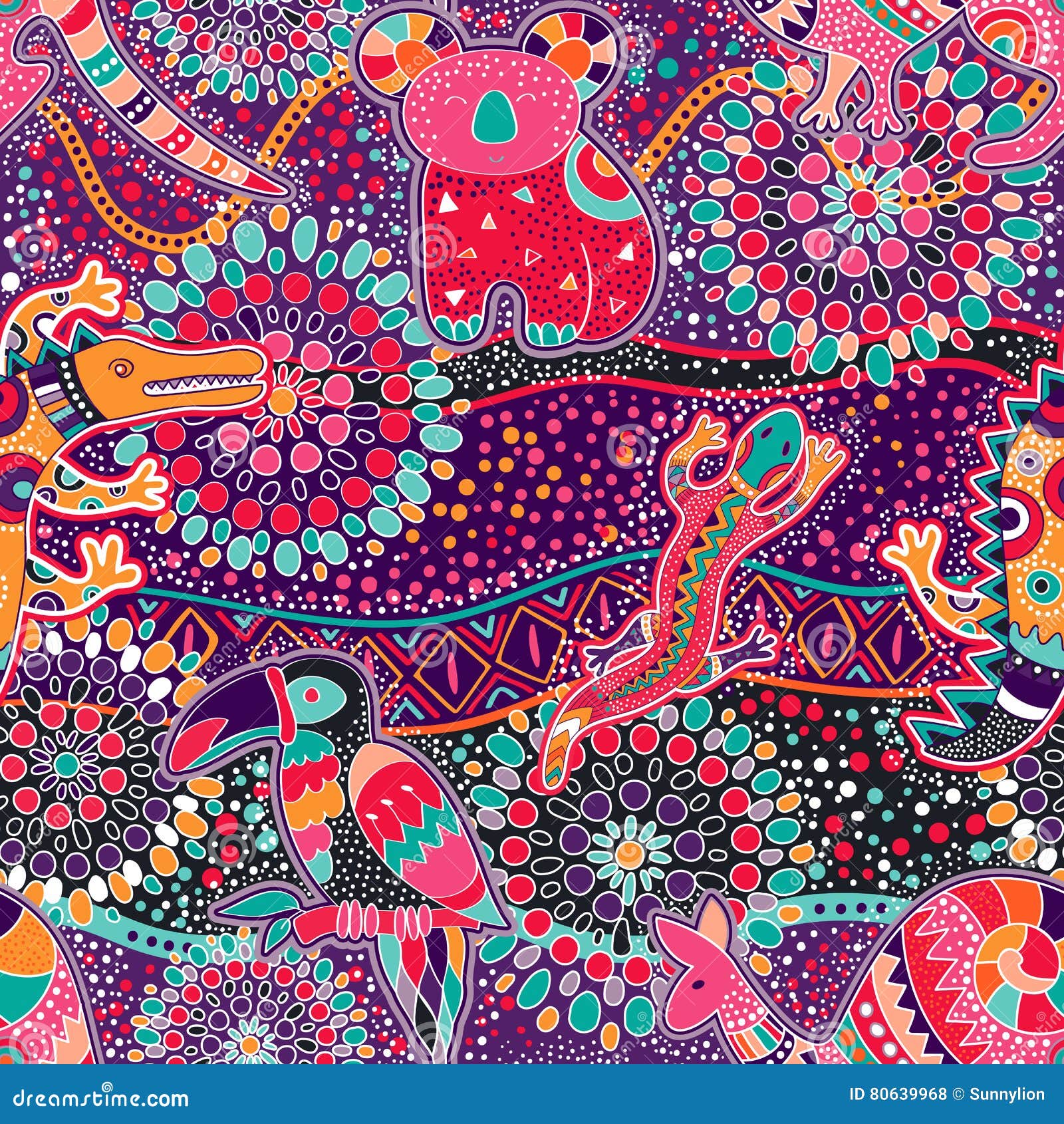 Colorful Decorative Pattern. Ethnic Background Stock Illustration ...