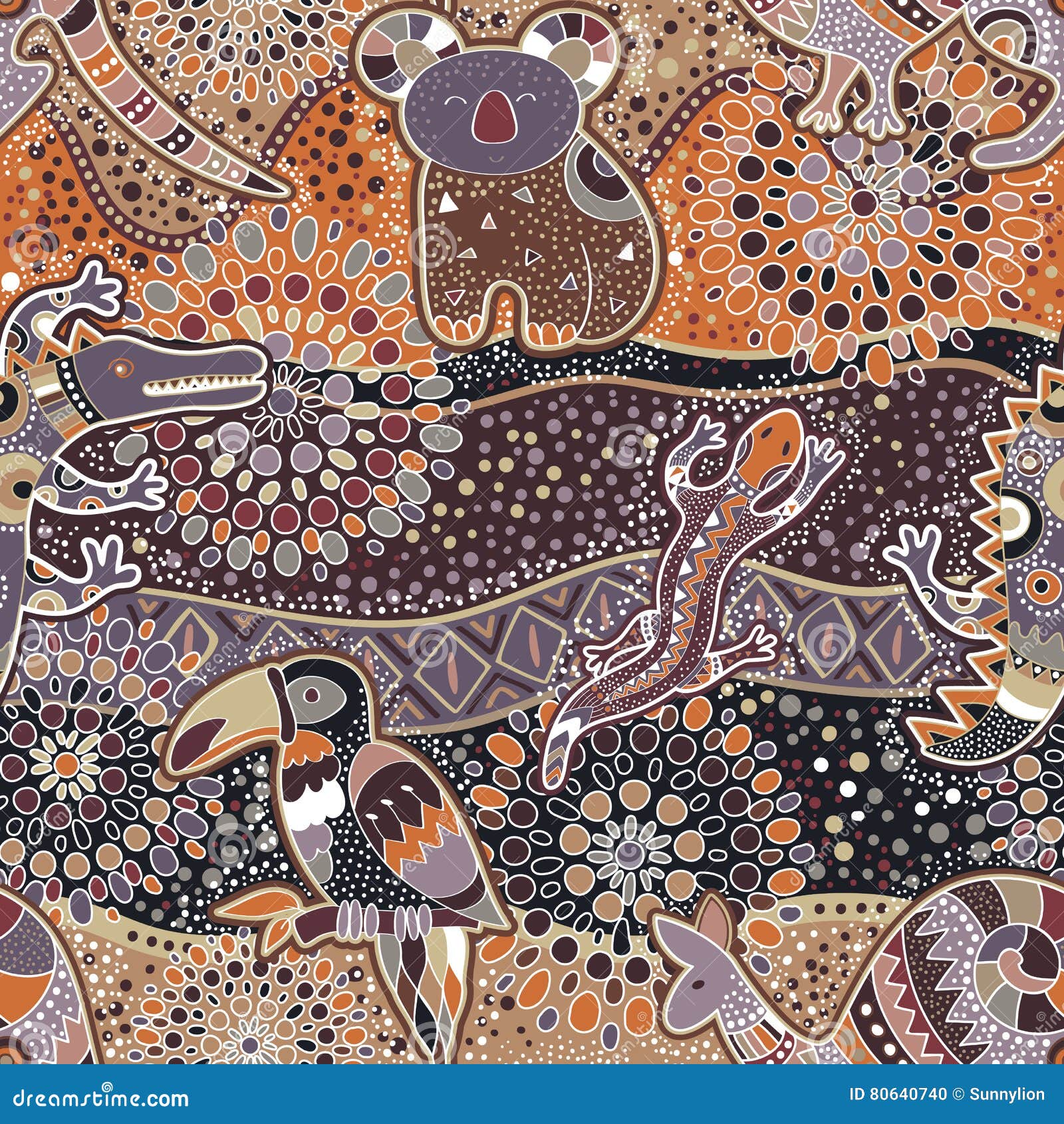 Colorful Decorative Pattern. Ethnic Background Stock Illustration ...