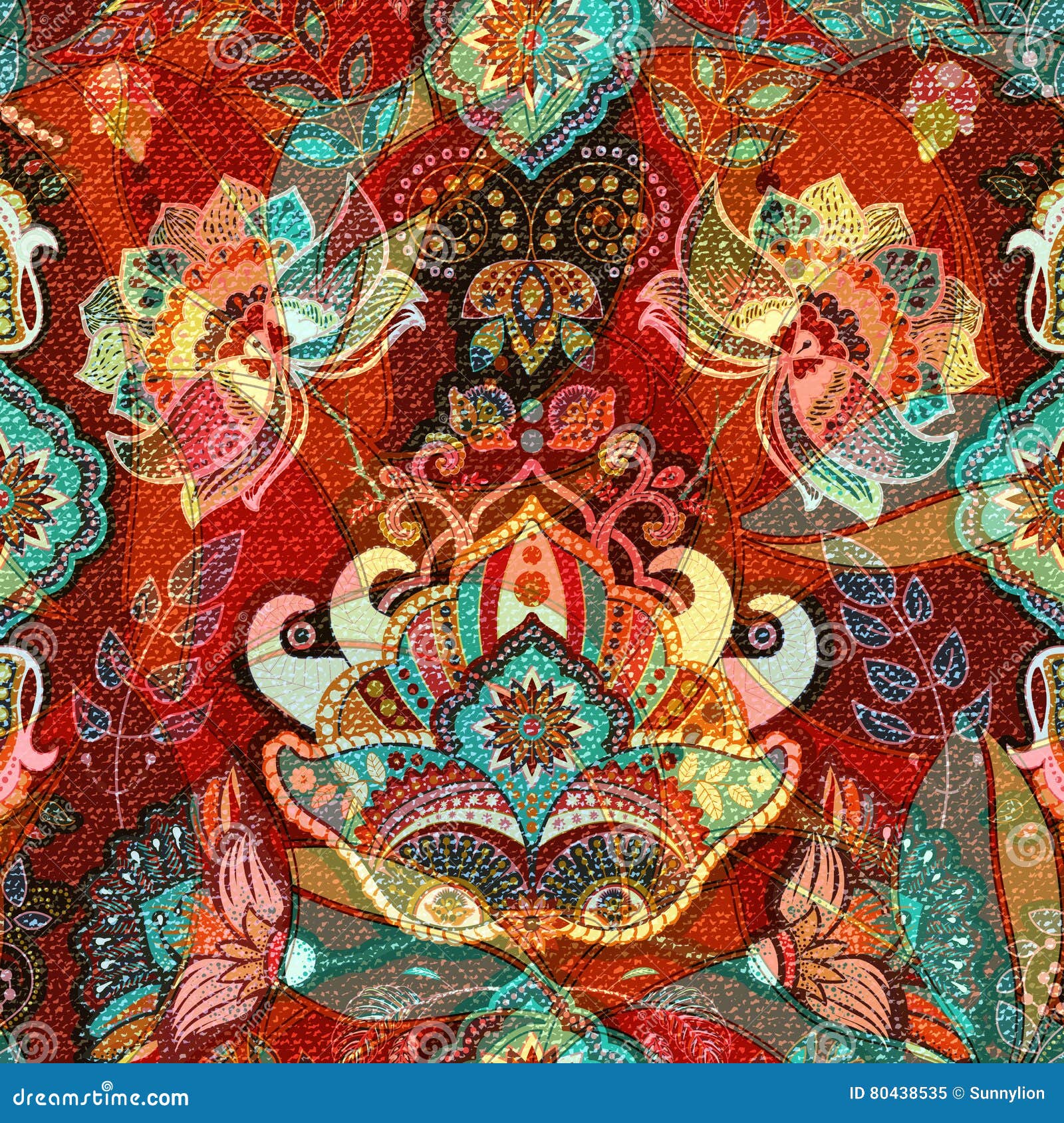 Colorful Decorative Pattern. Ethnic Floral Background Stock Vector ...