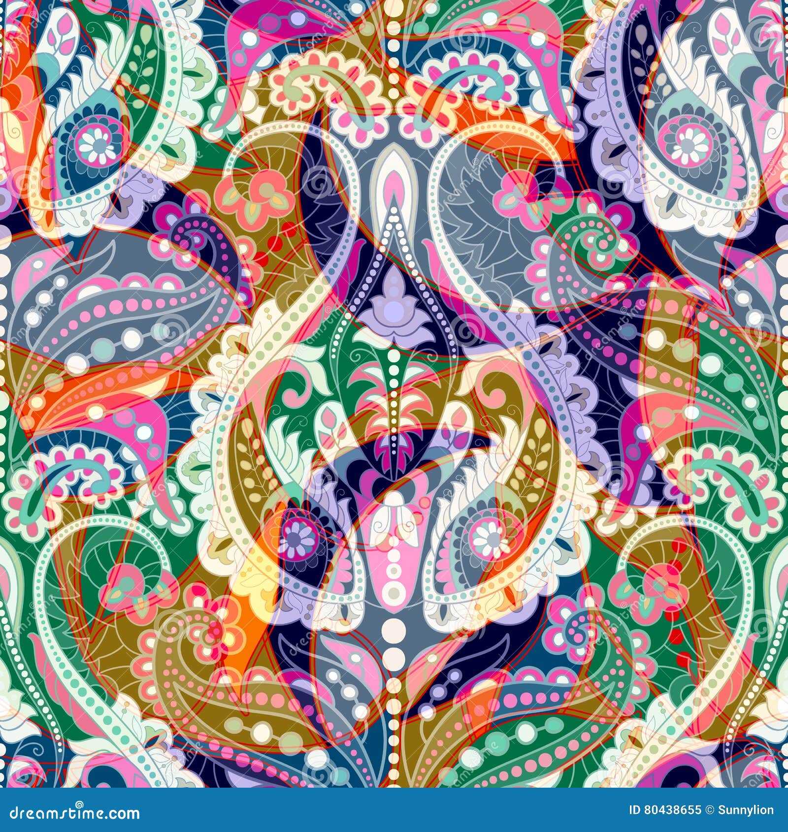 Colorful Decorative Pattern. Ethnic Floral Background Stock Vector ...