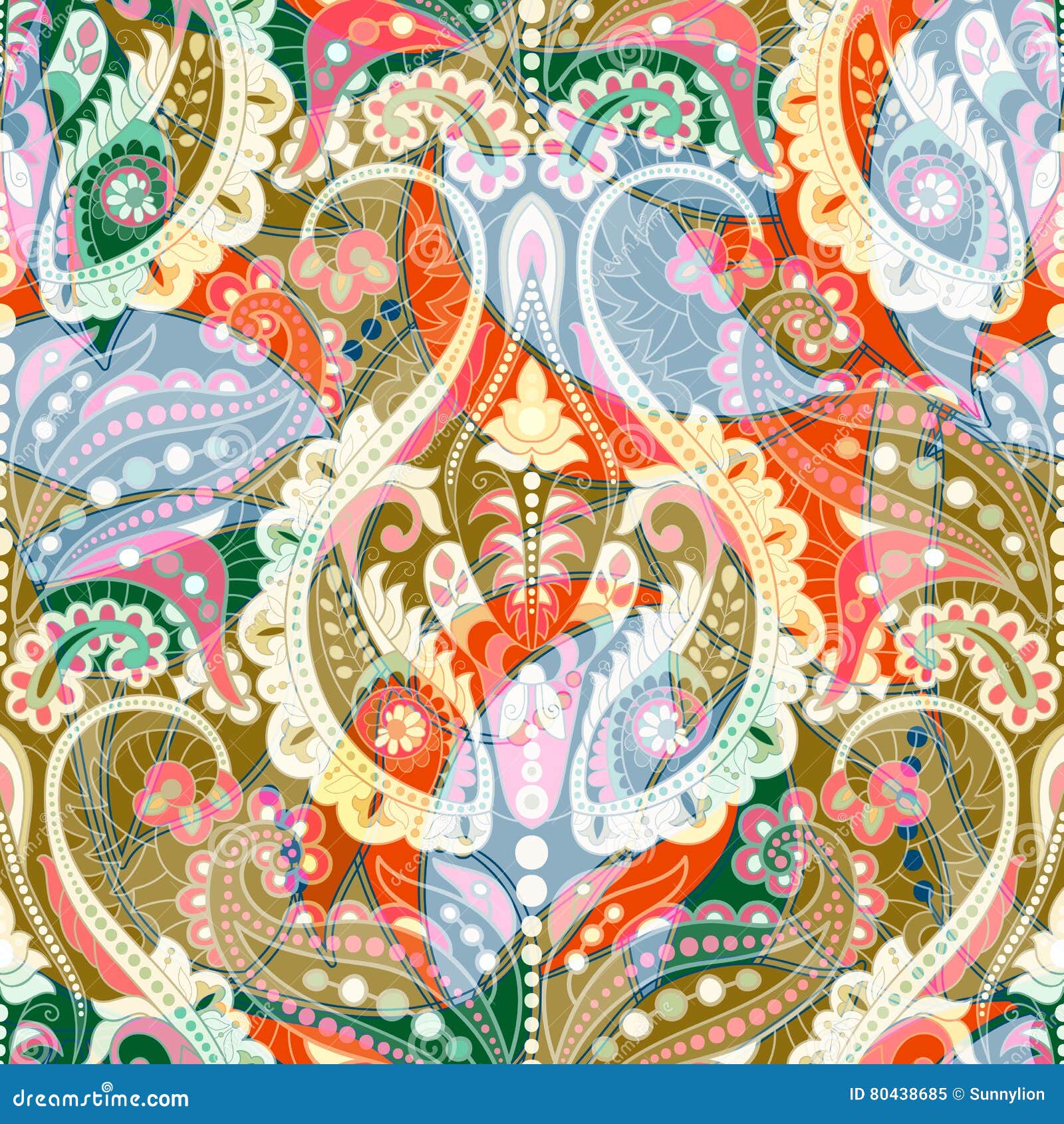 Colorful Decorative Pattern. Ethnic Floral Background Stock Vector ...