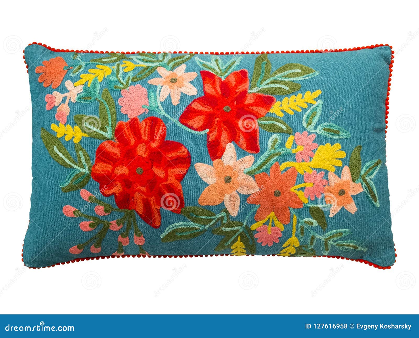 Colorful Decorative Pillow. Stock Photo - Image of comfort, floral ...