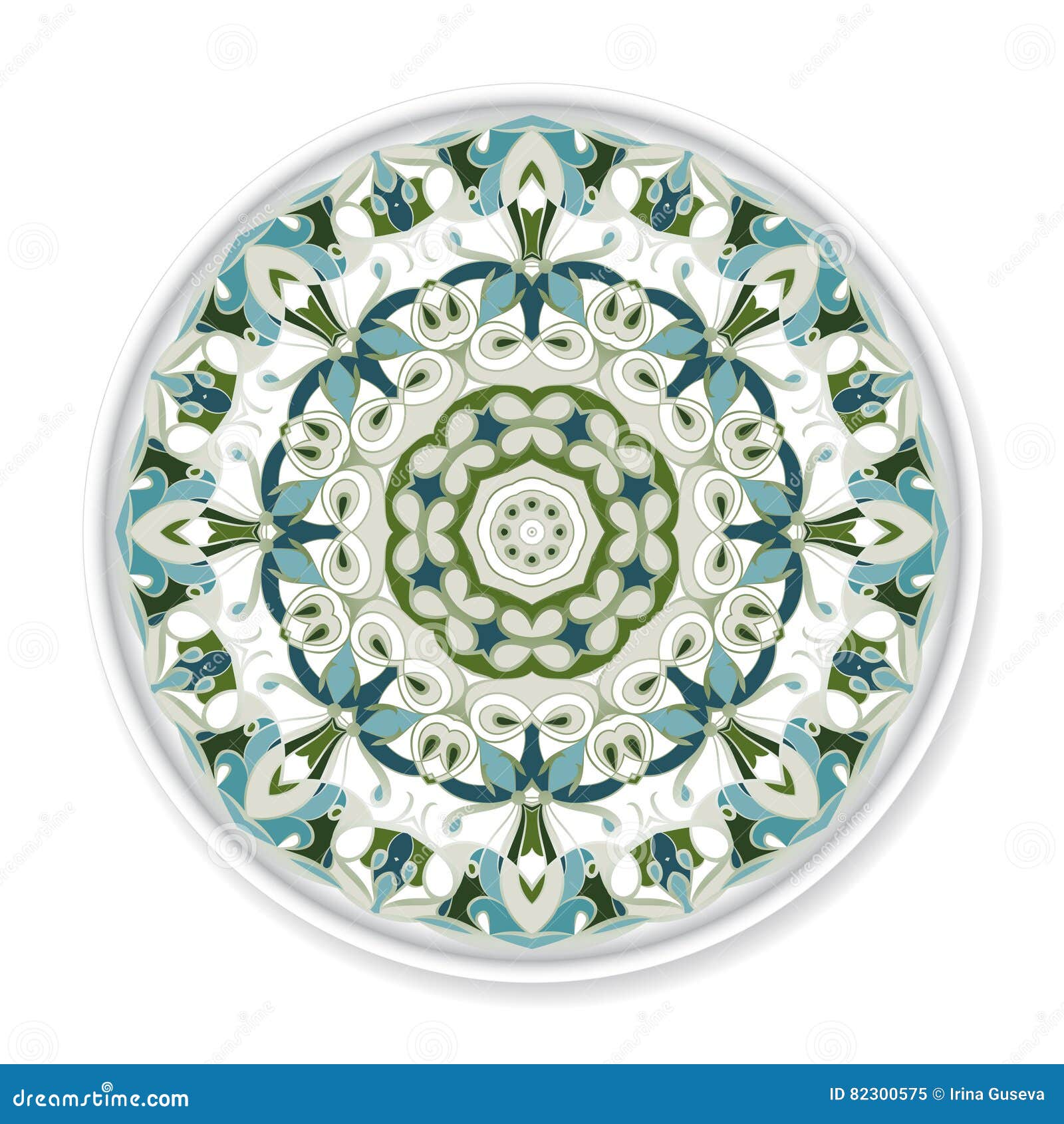Colorful Decorative Plate with Pattern. Stock Vector - Illustration of ...