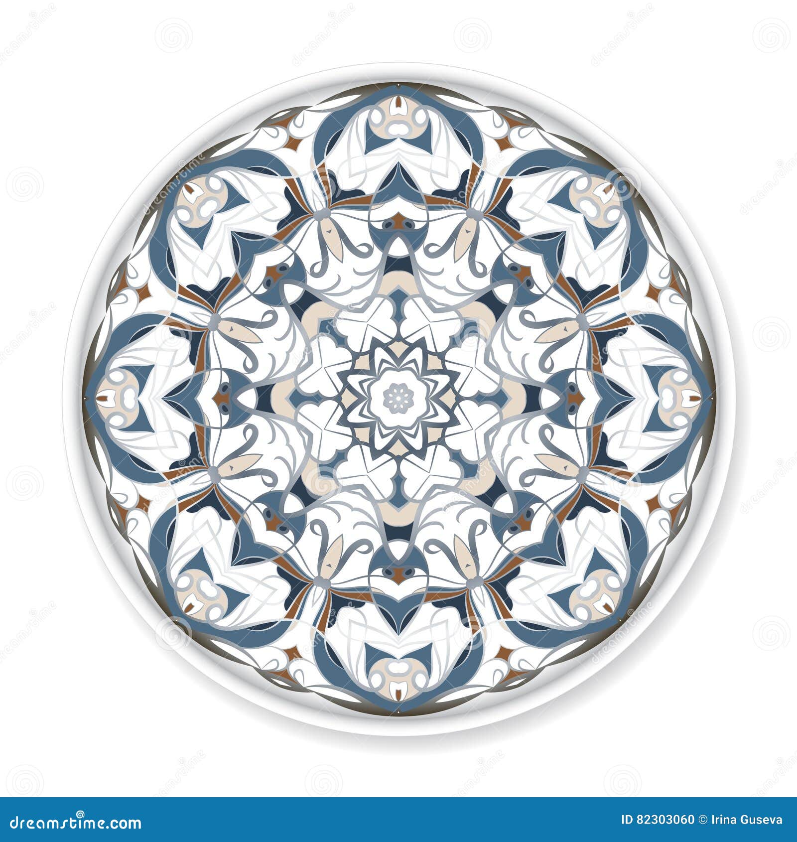 Colorful Decorative Plate with Pattern. Stock Vector - Illustration of ...