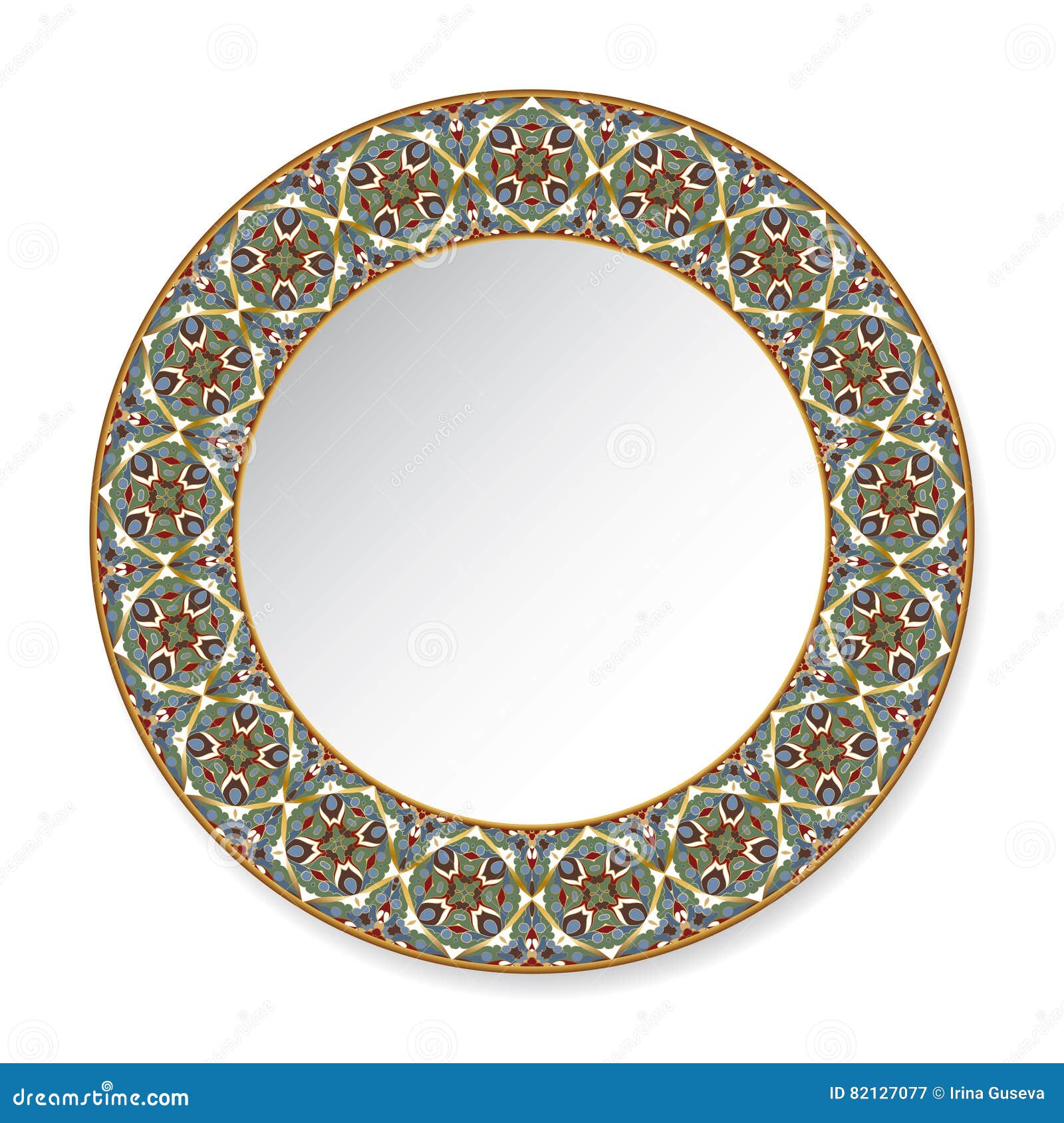 Colorful Decorative Plate with Pattern. Stock Vector - Illustration of ...