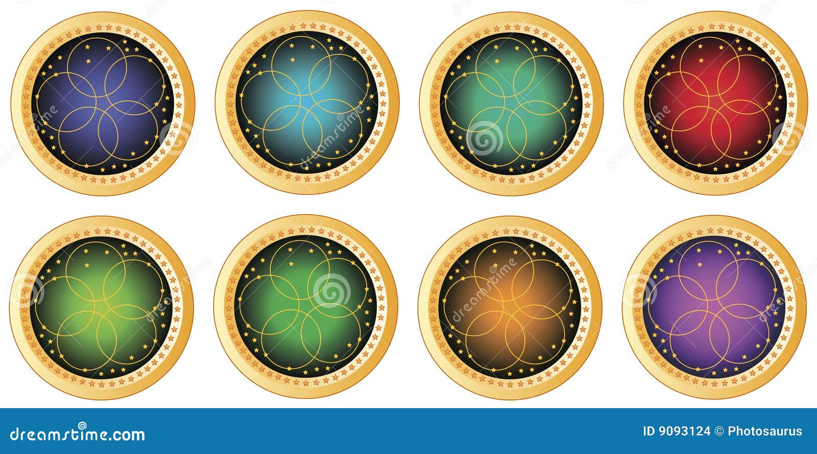 Colorful Decorative Round Buttons Stock Vector - Illustration of ...