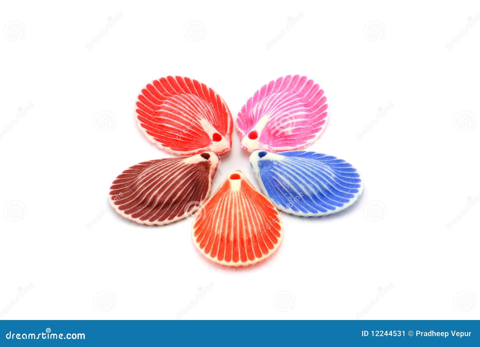 Colorful Decorative Shells,Shape of a Star Stock Image - Image of ...