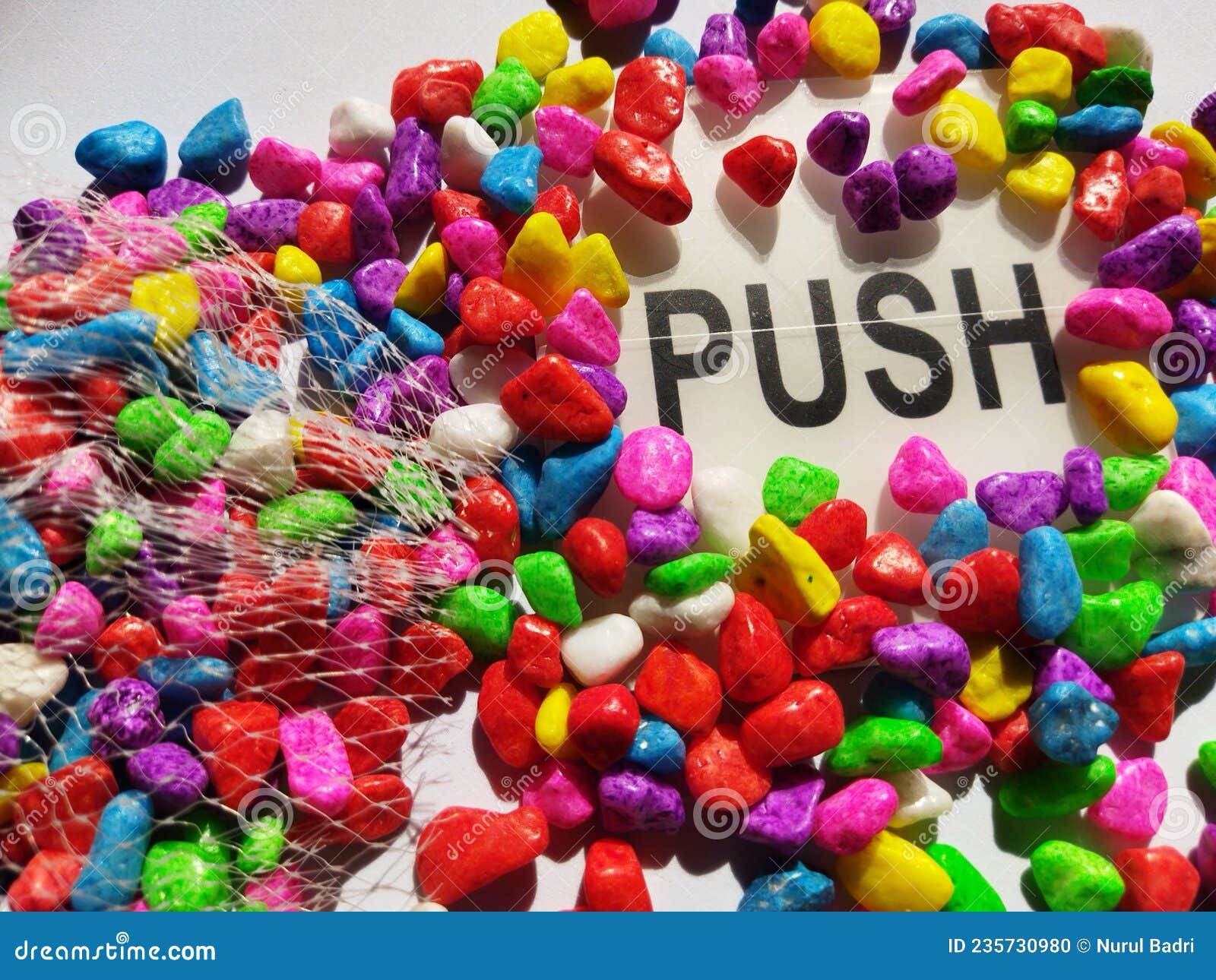 Colorful Decorative Stone Objects on White Background Stock Photo ...