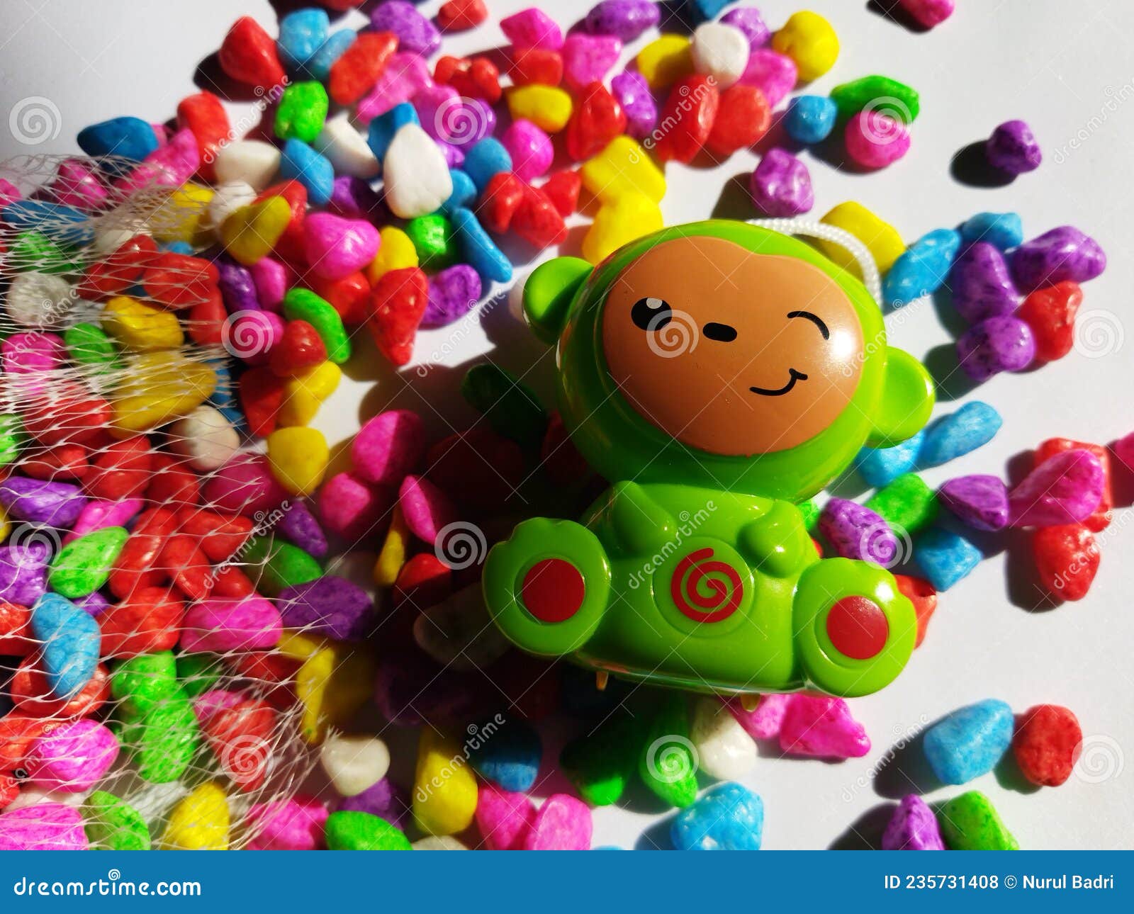 Colorful Decorative Stone Objects on White Background Stock Photo ...