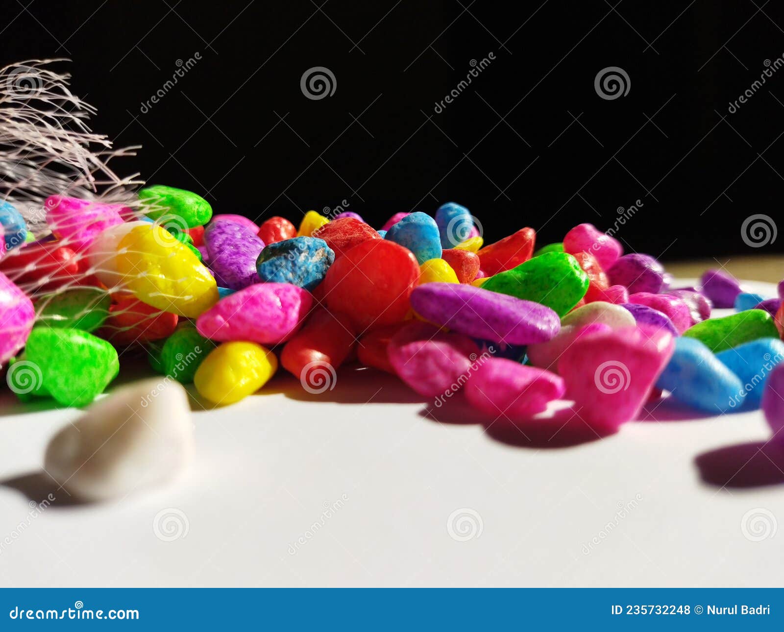 Colorful Decorative Stone Objects on White Background Stock Photo ...