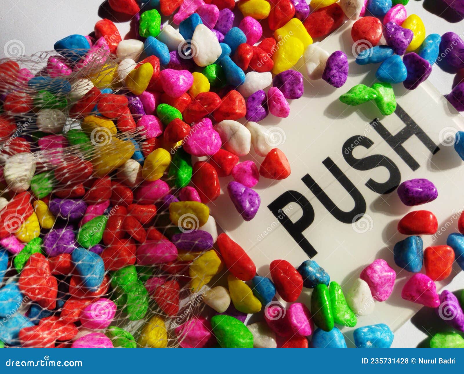 Colorful Decorative Stone Objects on White Background Stock Photo ...