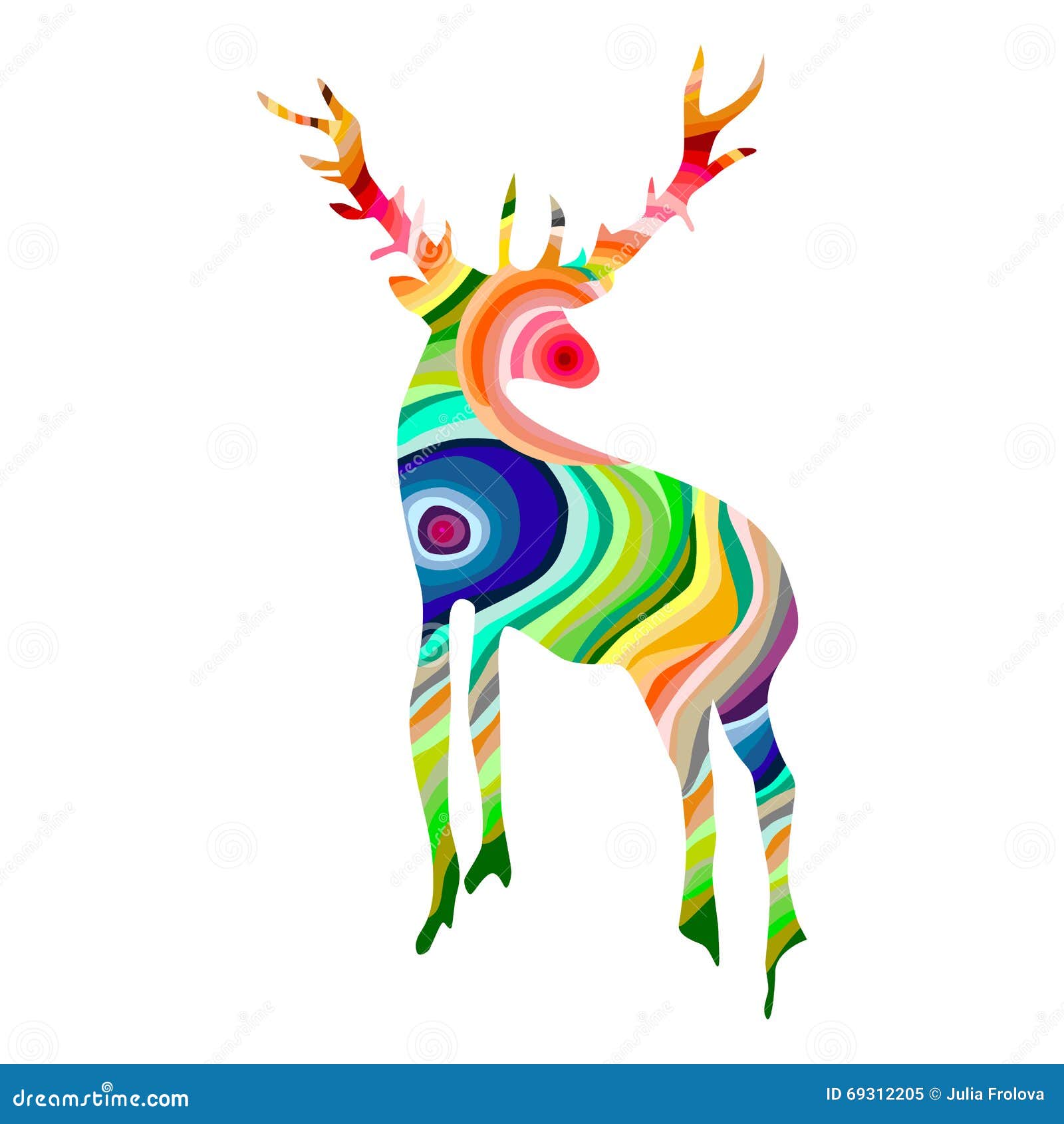 Colorful deer illustration stock vector. Illustration of composition ...