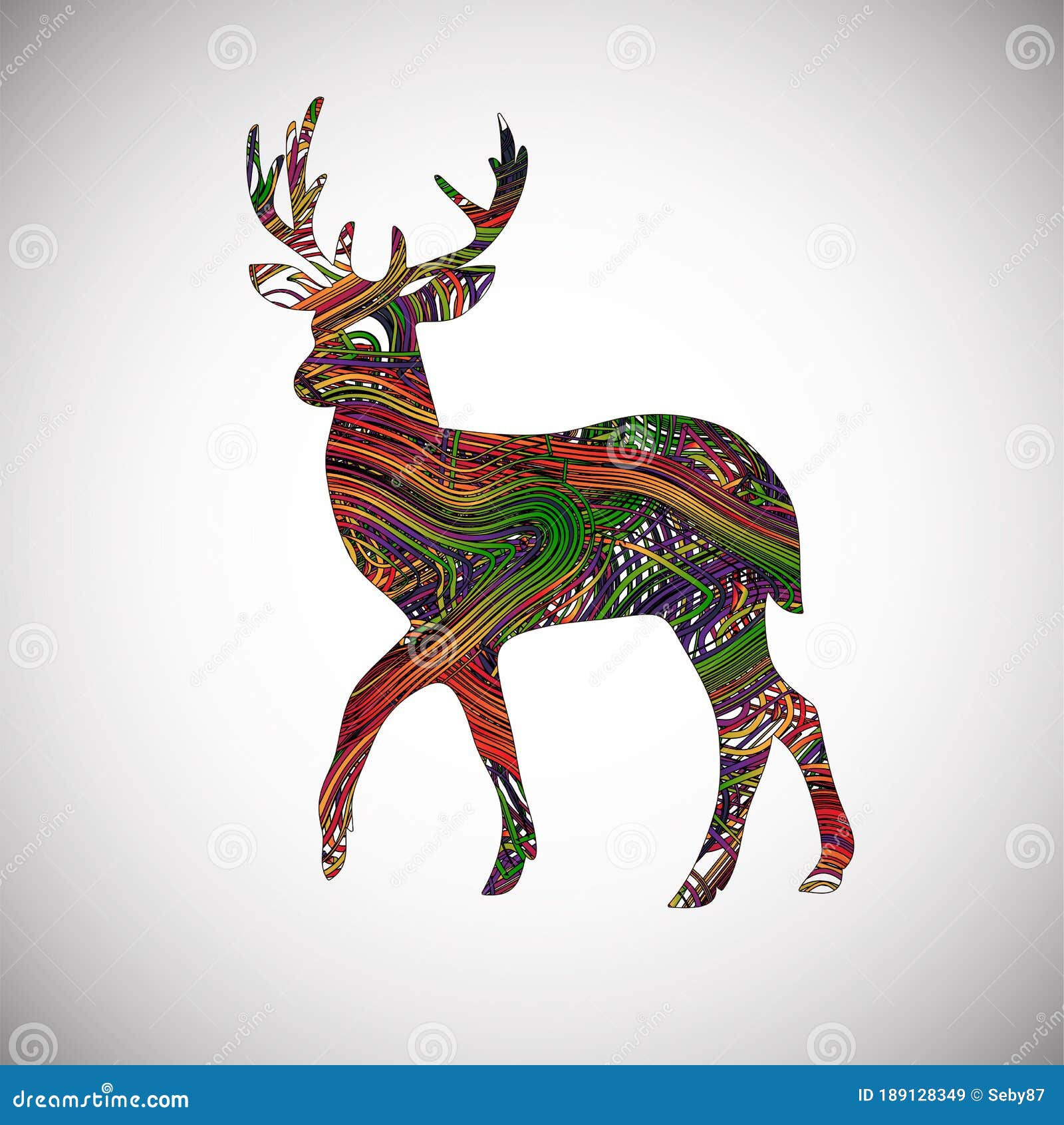 Colorful Deer Made by Lines, Vector Illustration Stock Vector ...