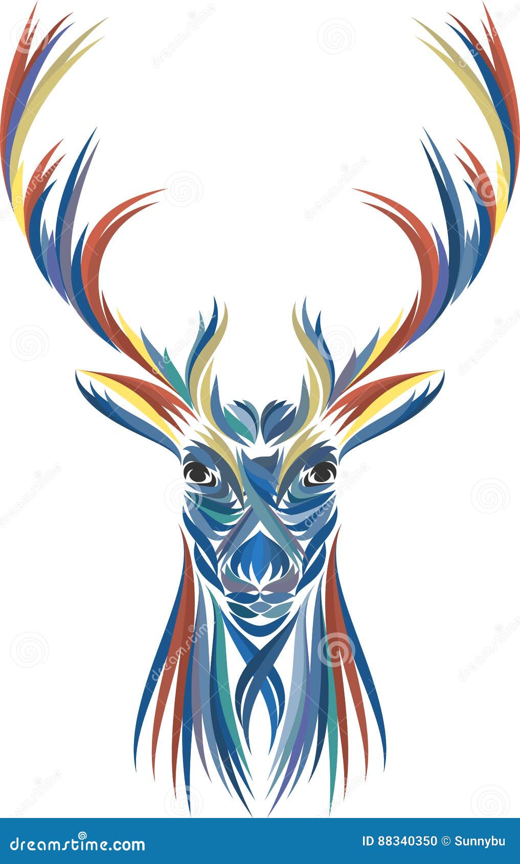 Colorful deer stock vector. Illustration of isolated - 88340350