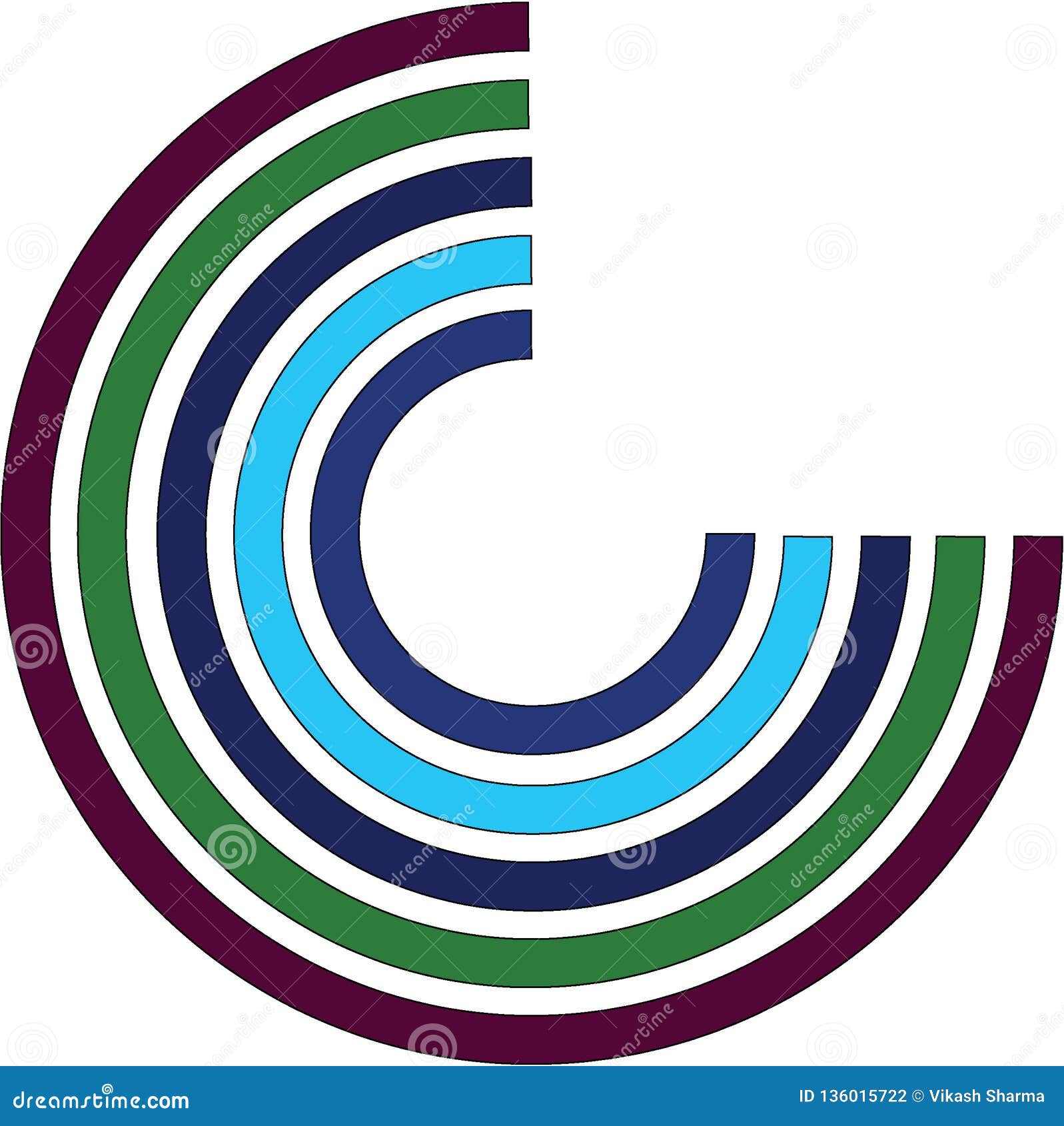 Colorful 270 Degree Circle Logo Design, Five 270degree Circle Stock ...