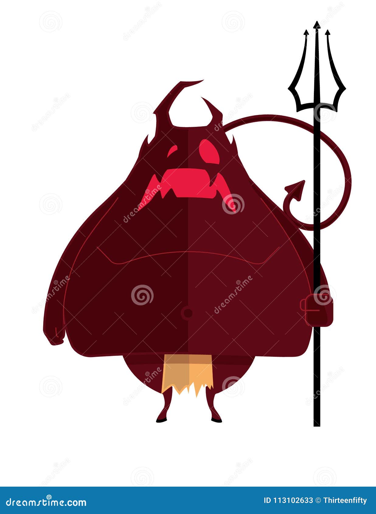Hell Demon Color Flat Vector Cartoon Stock Vector - Illustration of ...
