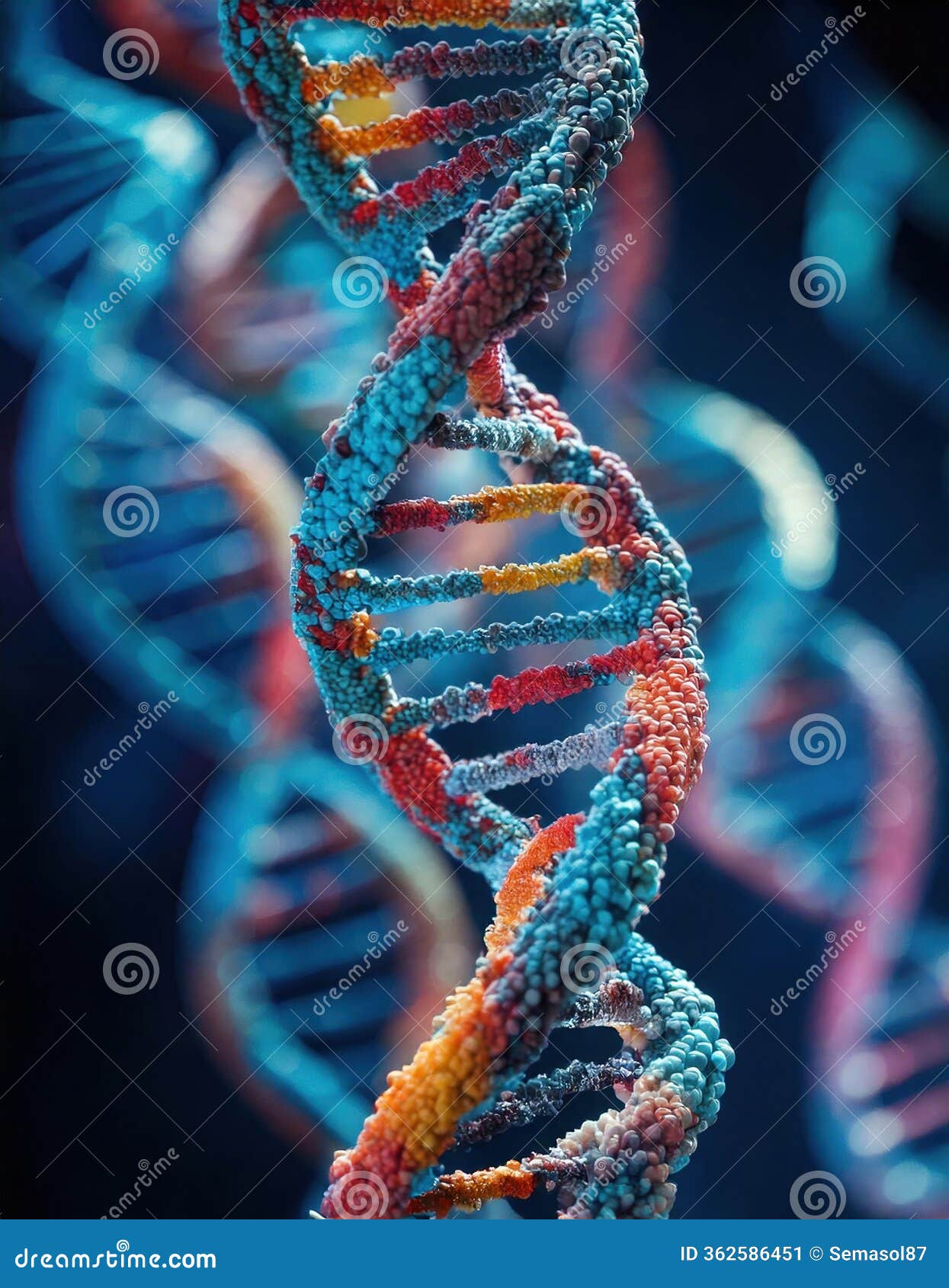 Colorful Depiction of DNA Structure Highlighting Genetic Complexity and ...